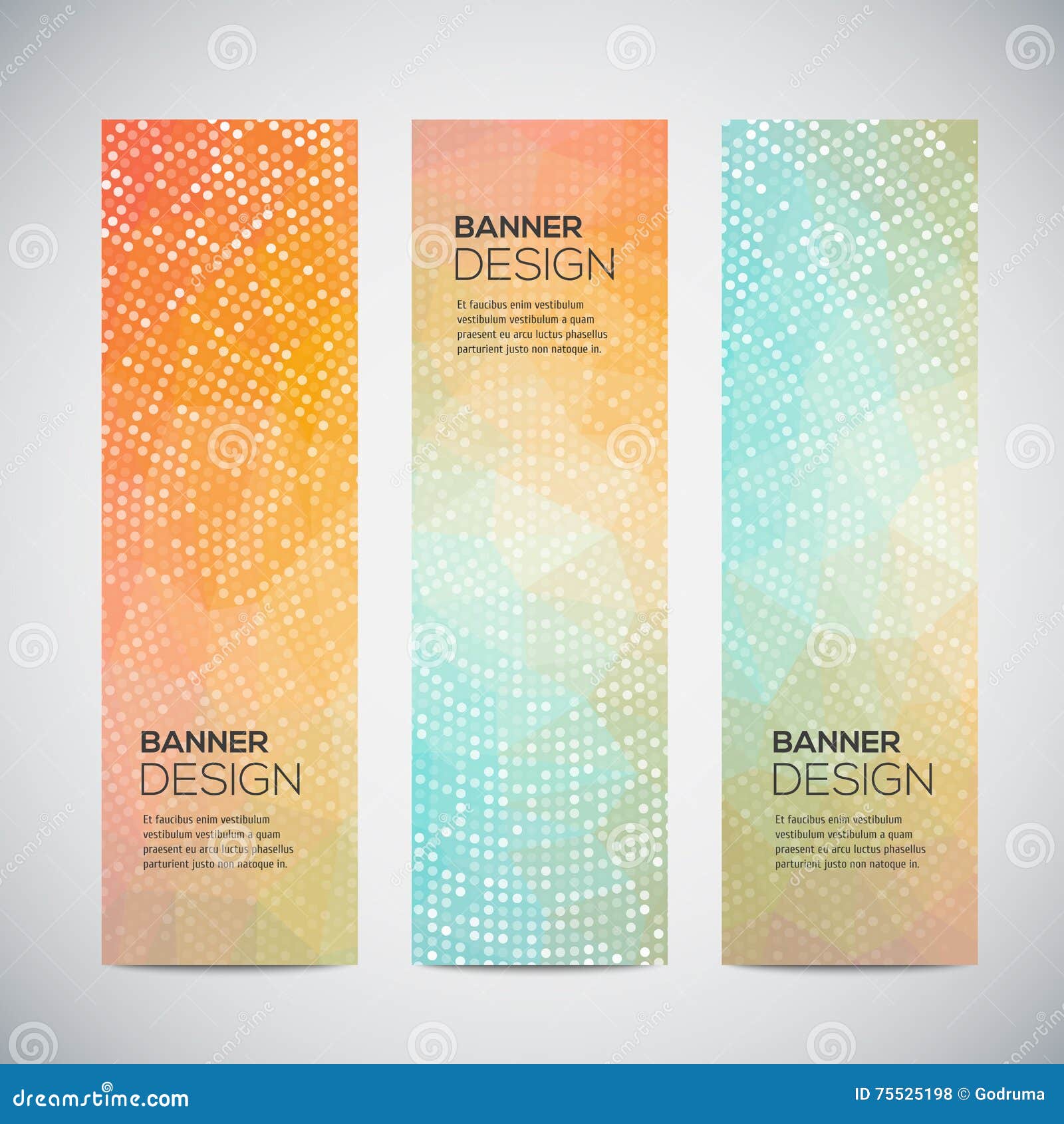 Banners with Abstract Colorful Geometric Dotted Pattern and Background ...