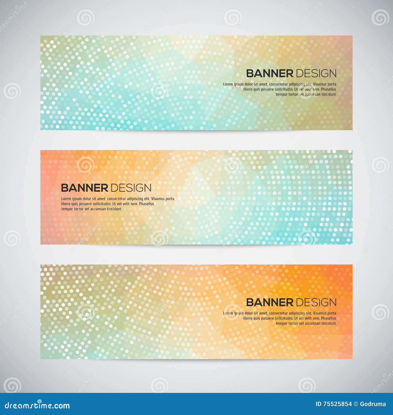 Banners with Abstract Colorful Geometric Dotted Pattern and Background ...