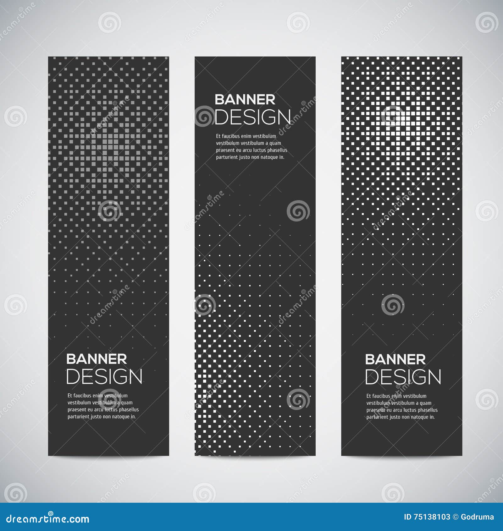 Banners with Abstract Colorful Random Geometric Background Stock Vector ...