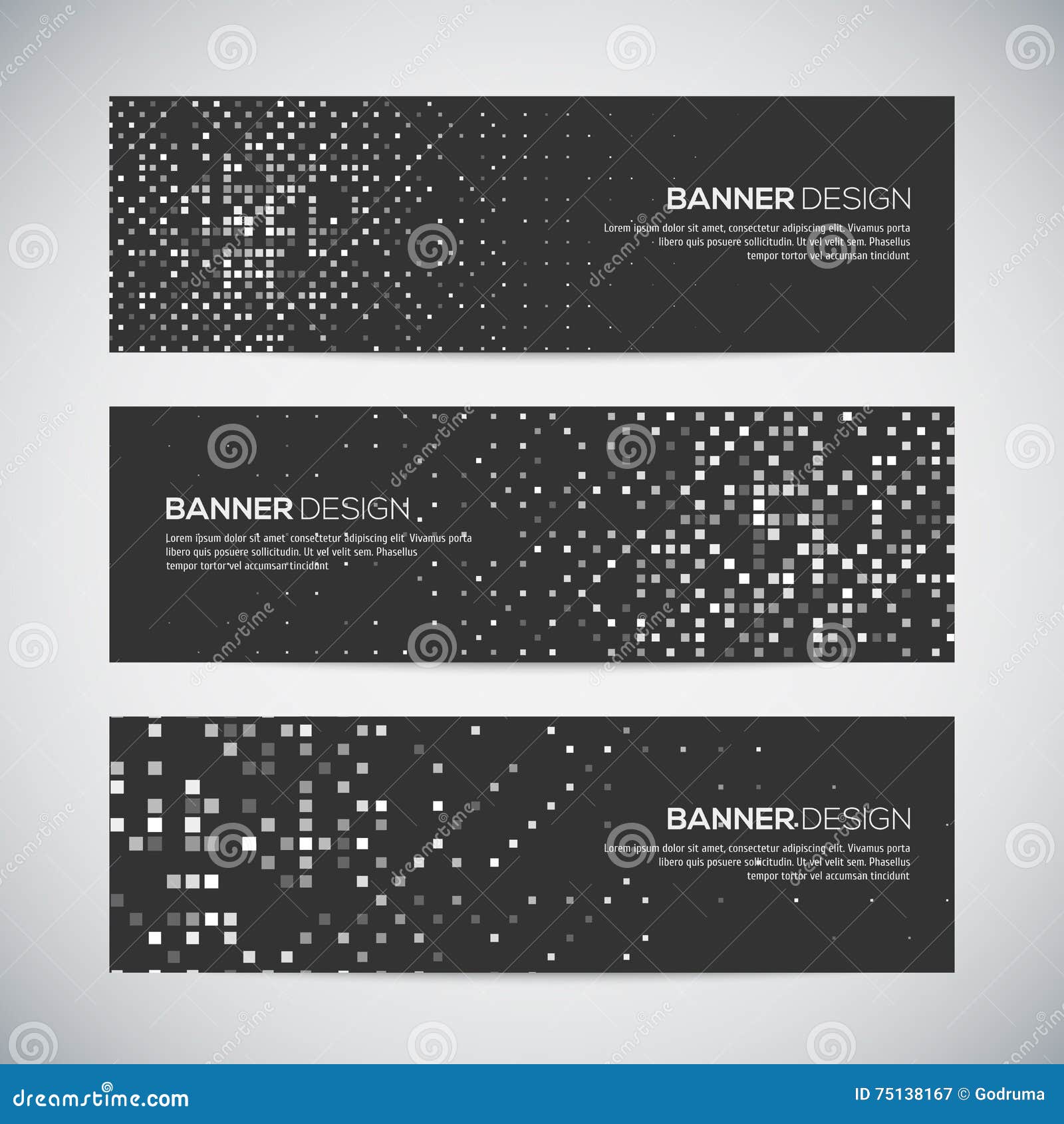 Banners with Abstract Colorful Random Geometric Background Stock Vector ...