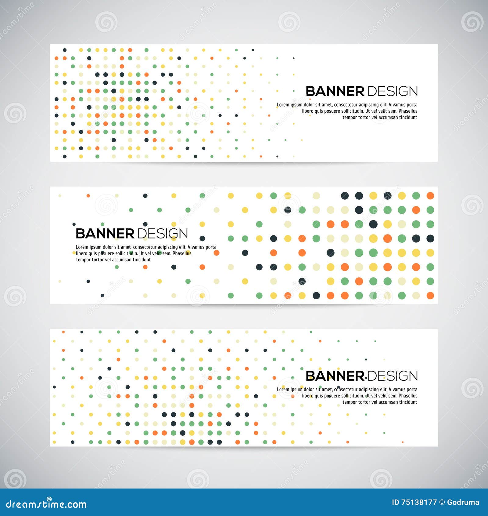 Banners with Abstract Colorful Random Geometric Background Stock Vector ...