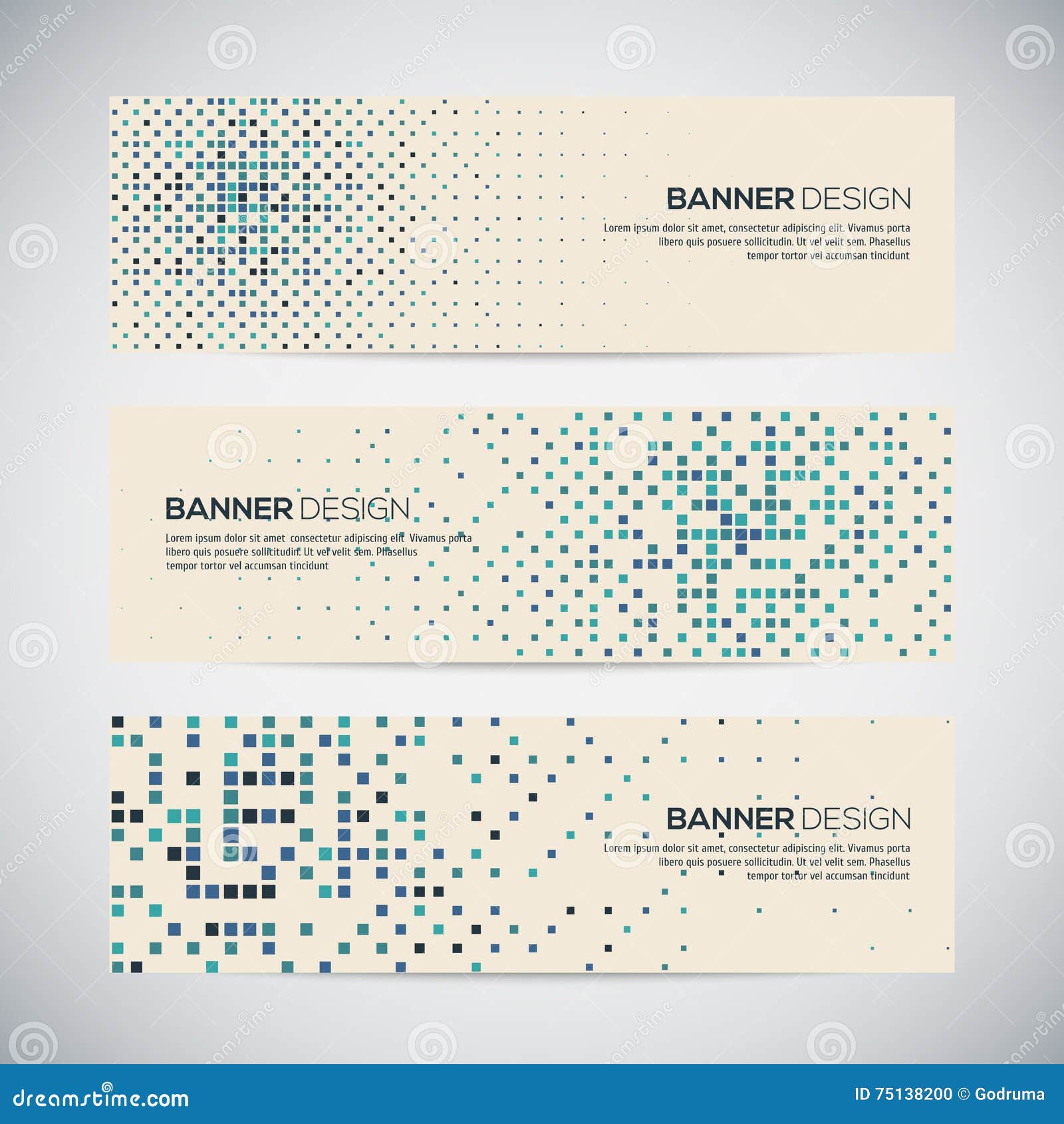 Banners with Abstract Colorful Random Geometric Background Stock Vector ...