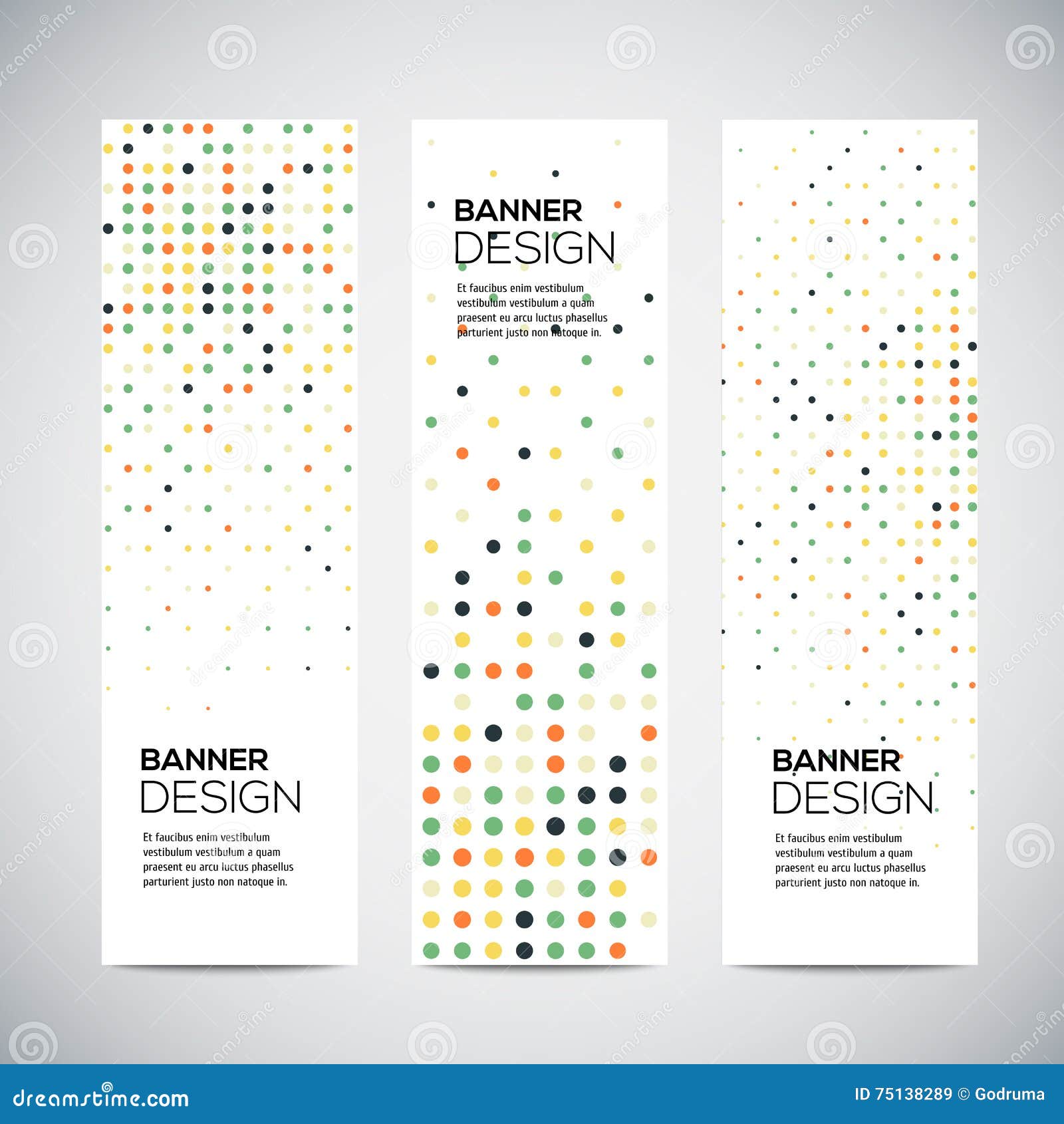 Banners with Abstract Colorful Random Geometric Background Stock Vector ...