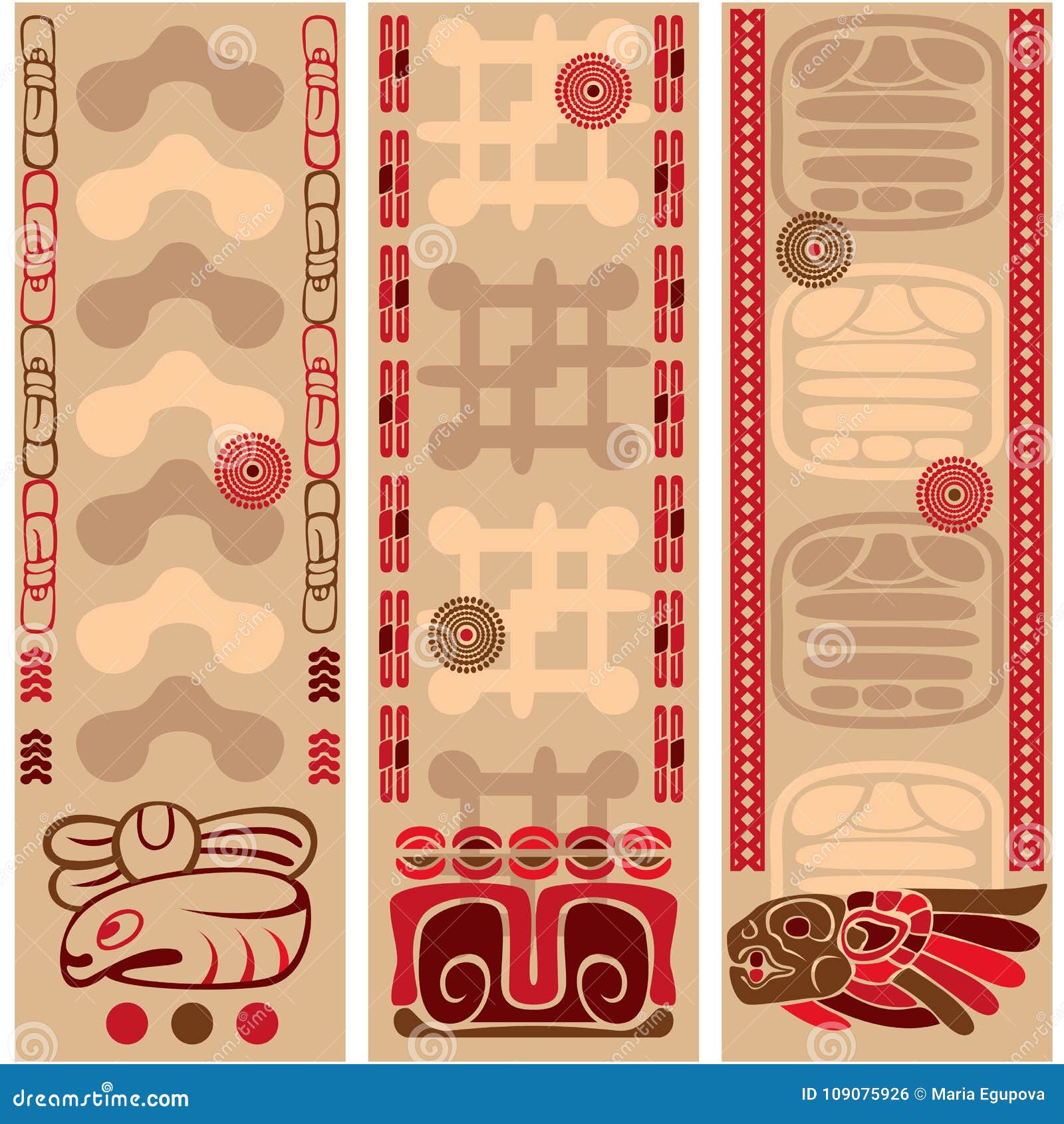 Banners with Ancient American Ornaments Stock Vector - Illustration of ...