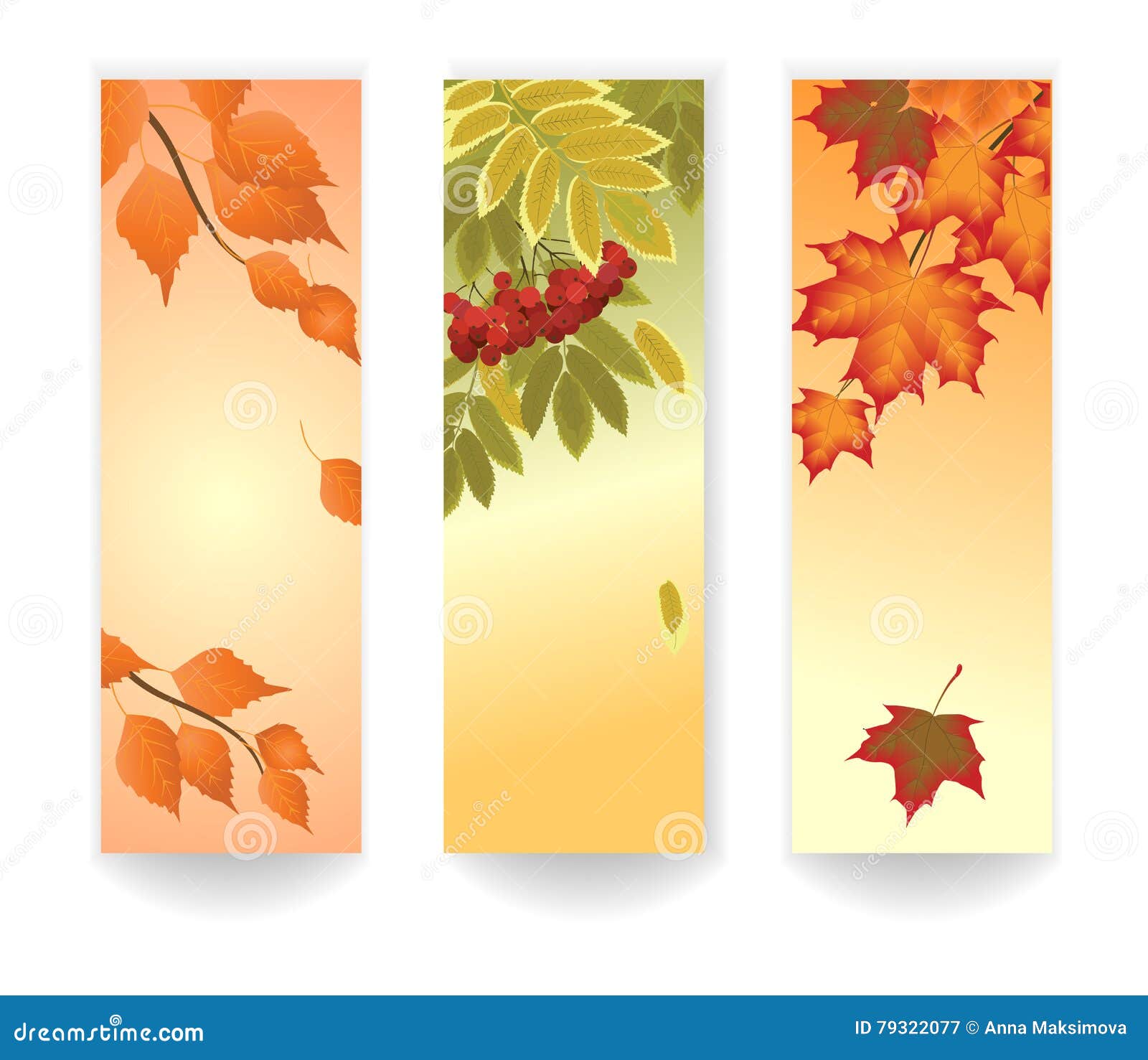 Banners with autumn leaves stock vector. Illustration of colorful ...