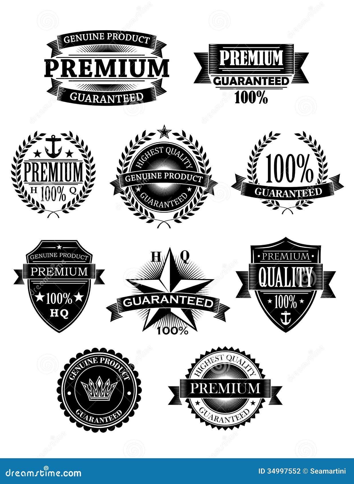 Banners and Badges for Guarantee Design Stock Vector - Illustration of ...