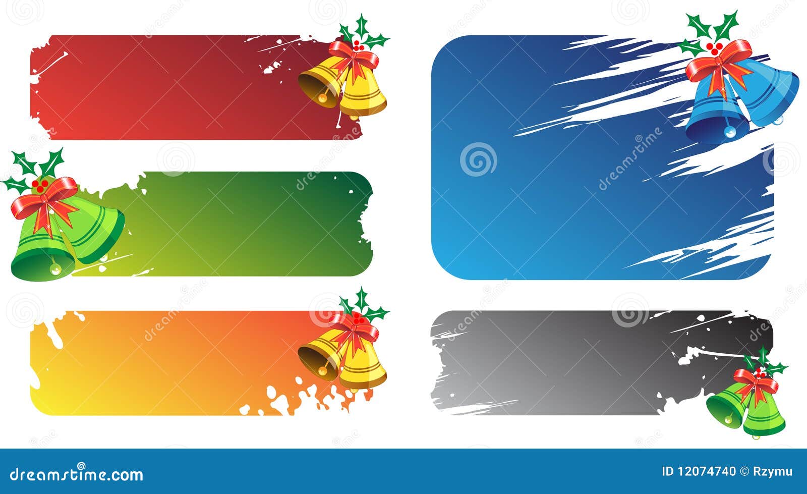 Banners with bells stock illustration. Illustration of element - 12074740