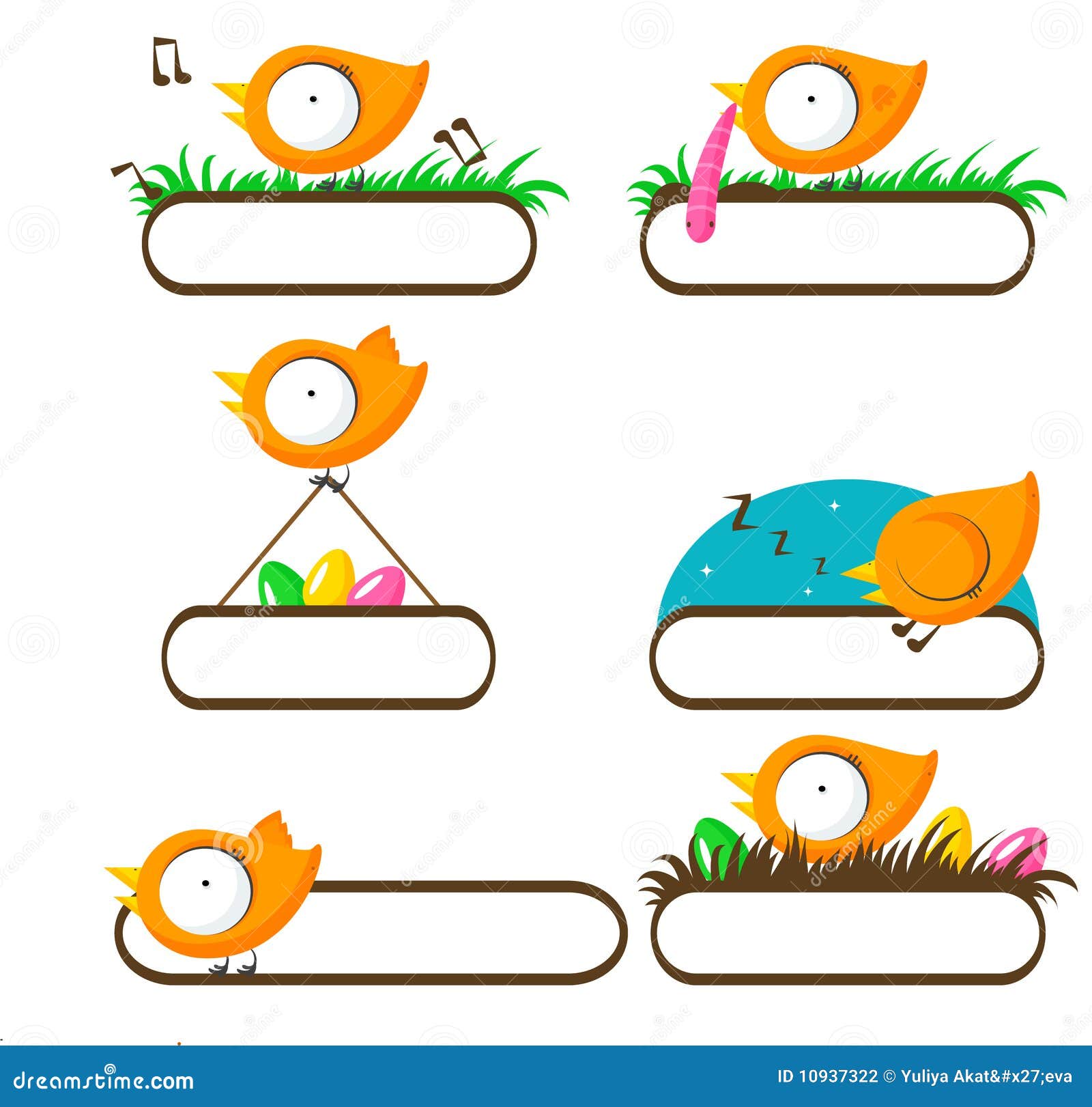 Banners with birds stock vector. Illustration of cute - 10937322