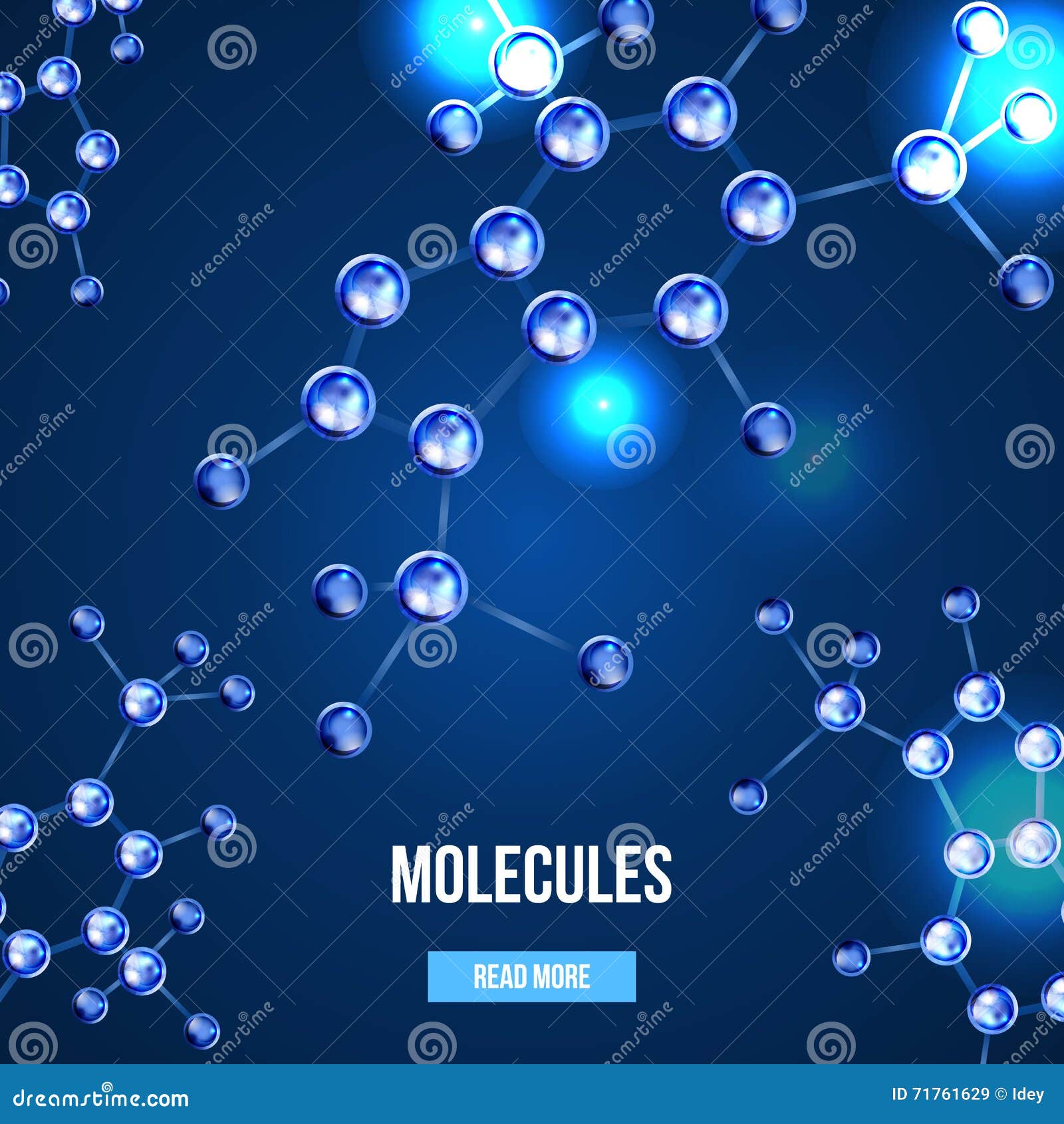 Banners with Blue Molecules Design. Stock Vector - Illustration of ...