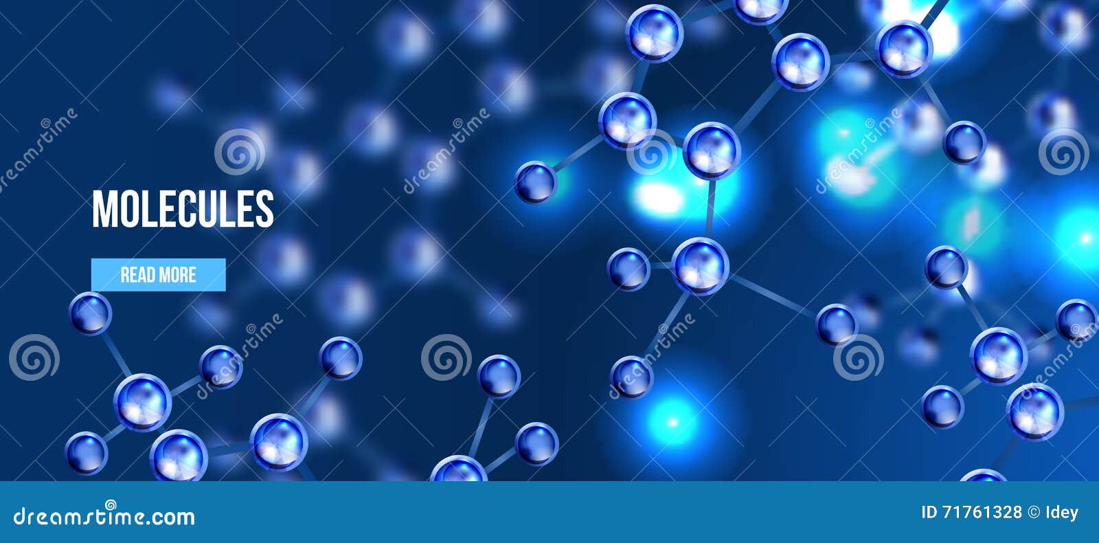 Banners with Blue Molecules Design. Stock Vector - Illustration of ...