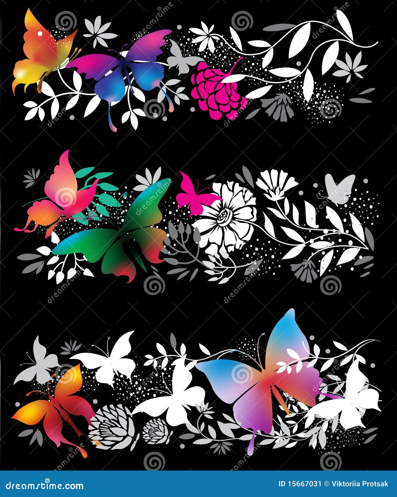 Banners with butterflies stock vector. Illustration of sign - 15667031