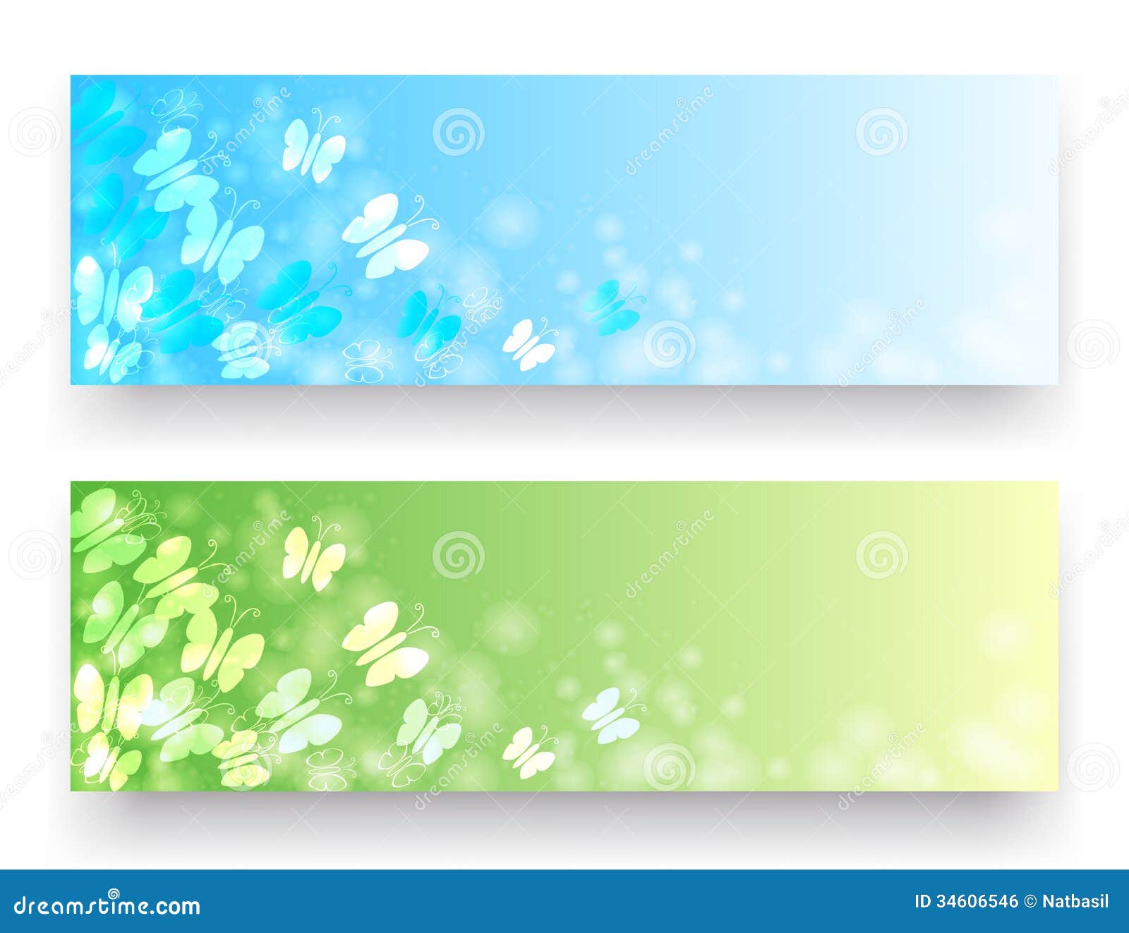 Banners with butterflies stock vector. Illustration of decorative ...