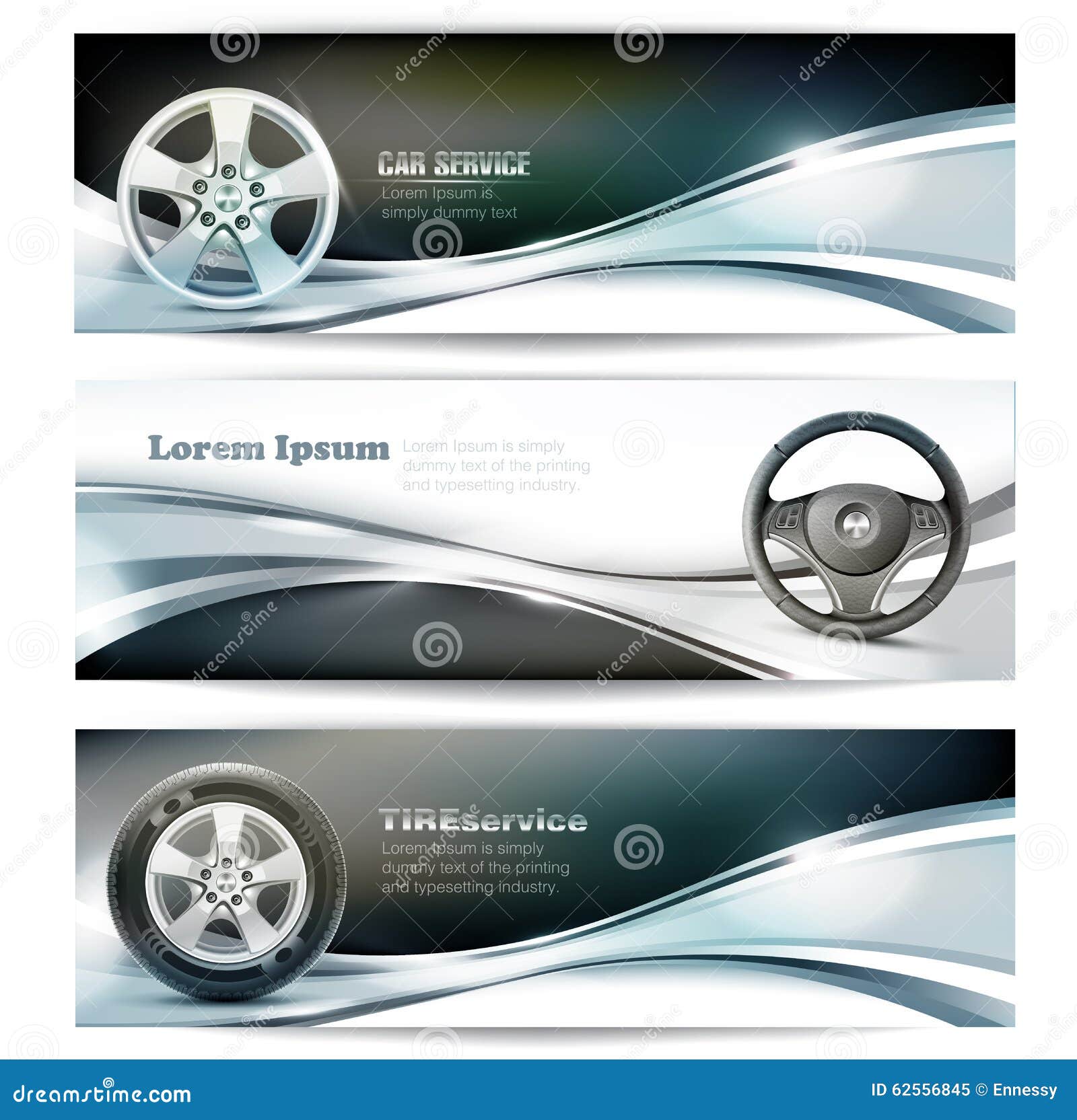 Banners for car service stock vector. Illustration of design - 62556845
