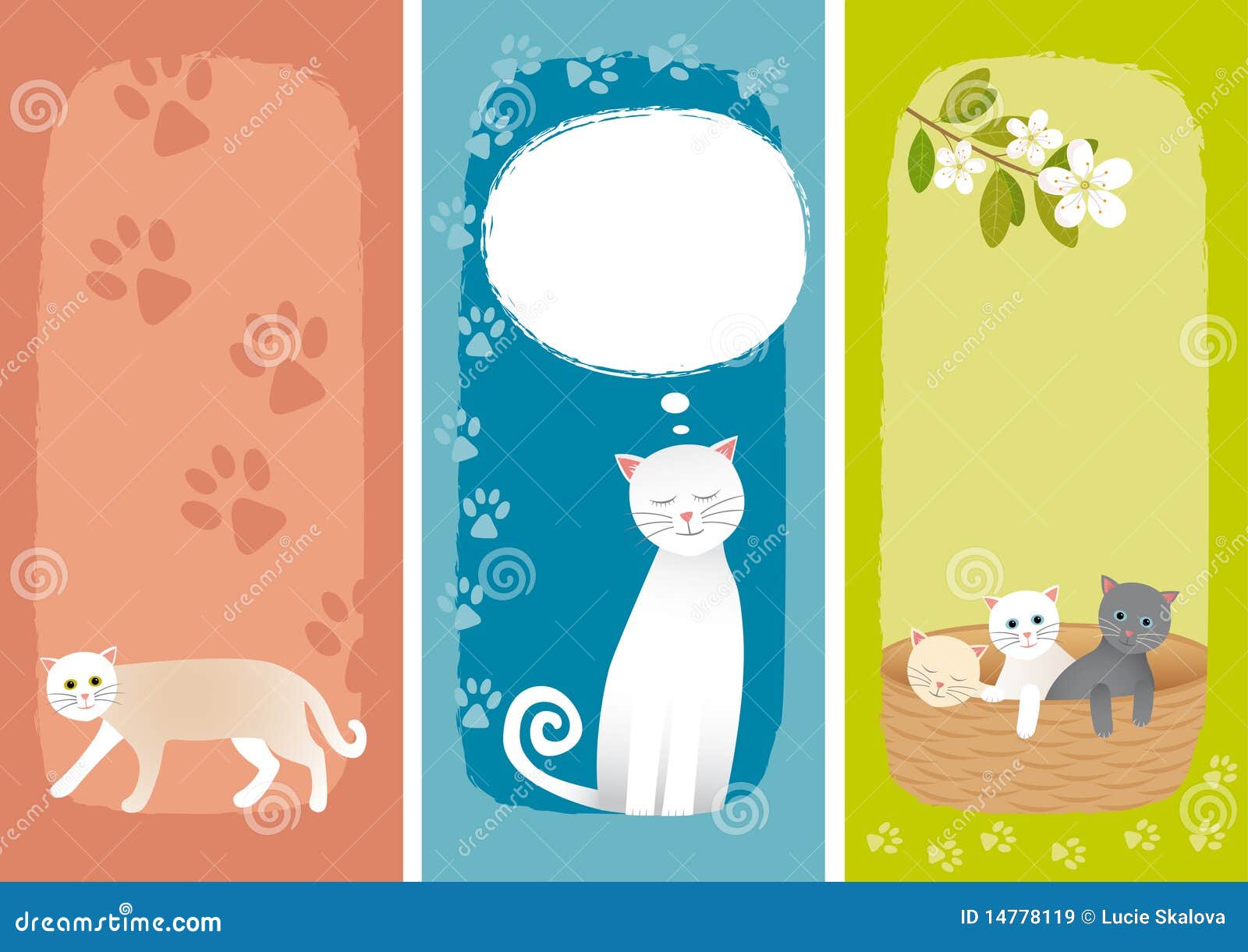 Banners with cats stock vector. Illustration of life - 14778119