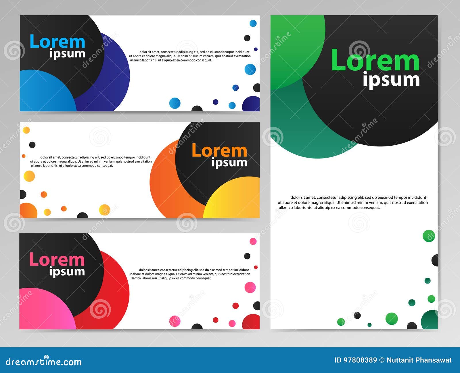 Banners Circle Abstract Template Design Stock Vector - Illustration of ...