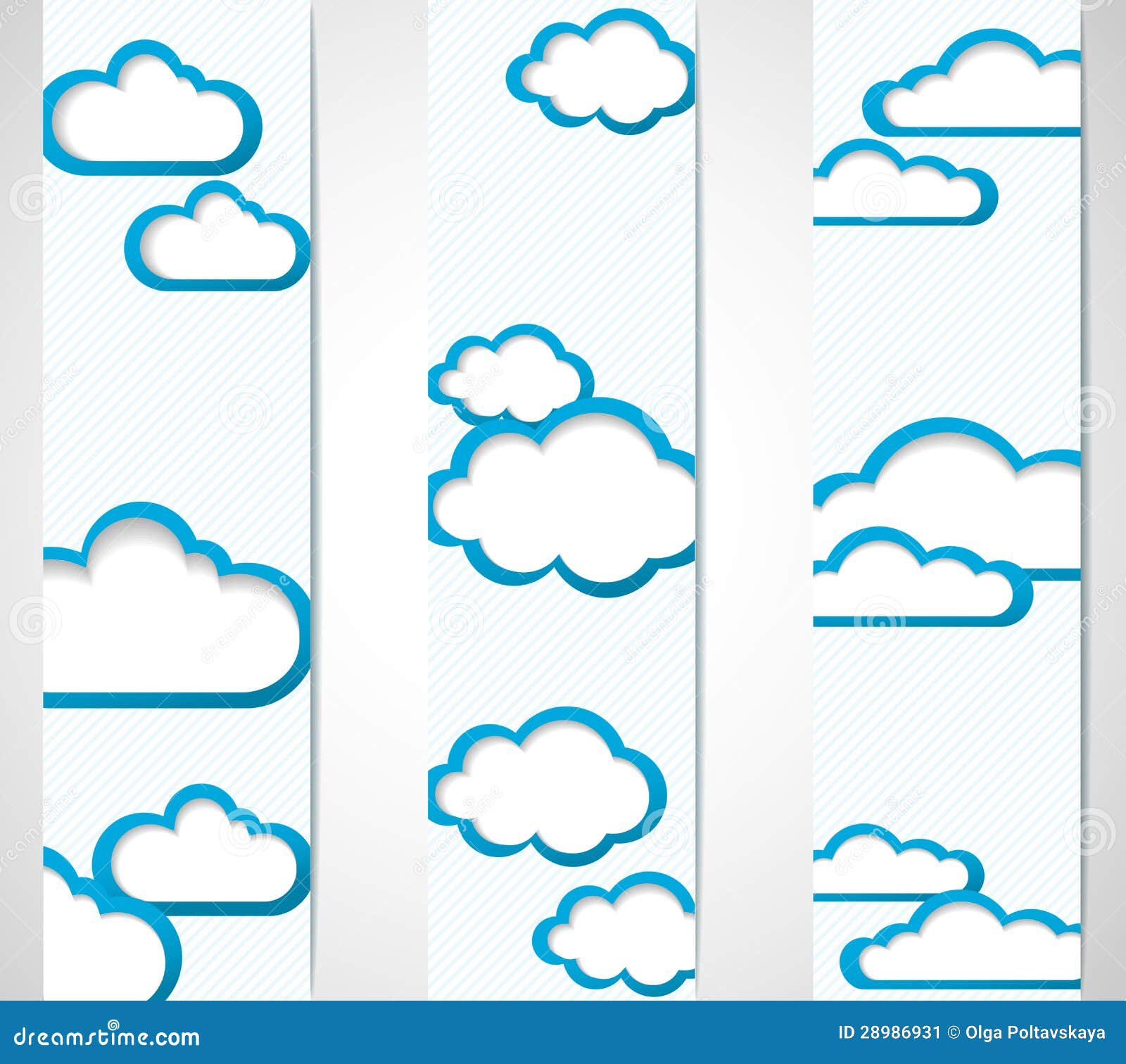 Banners with clouds frames stock vector. Illustration of frame - 28986931
