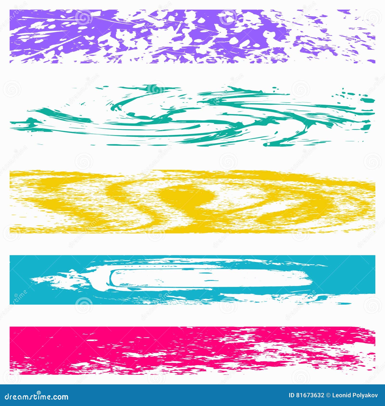 Banners Colored Graffiti Collection Symbols Vector Illustration Stock ...