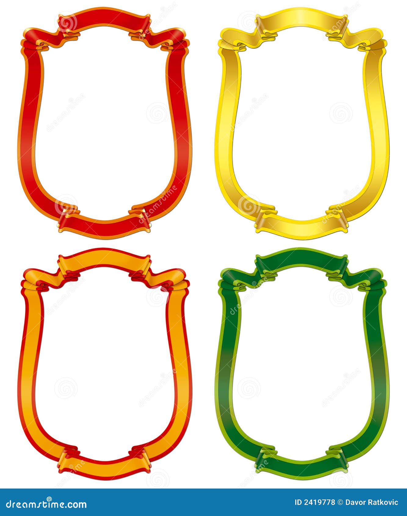 Banners crest 4 color stock illustration. Illustration of ribbon - 2419778