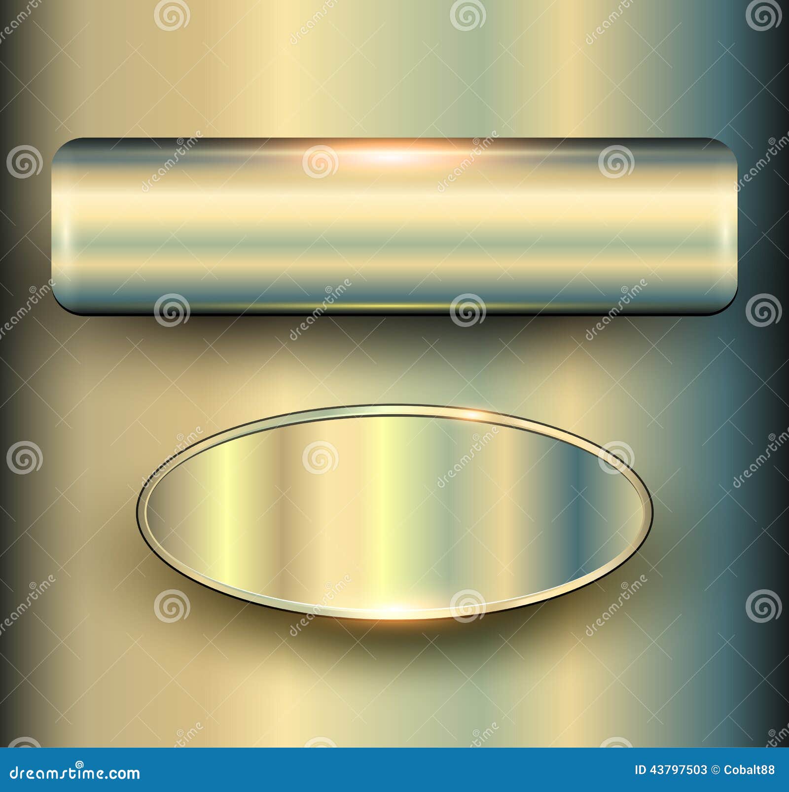 Banners 3D metallic stock vector. Illustration of design - 43797503
