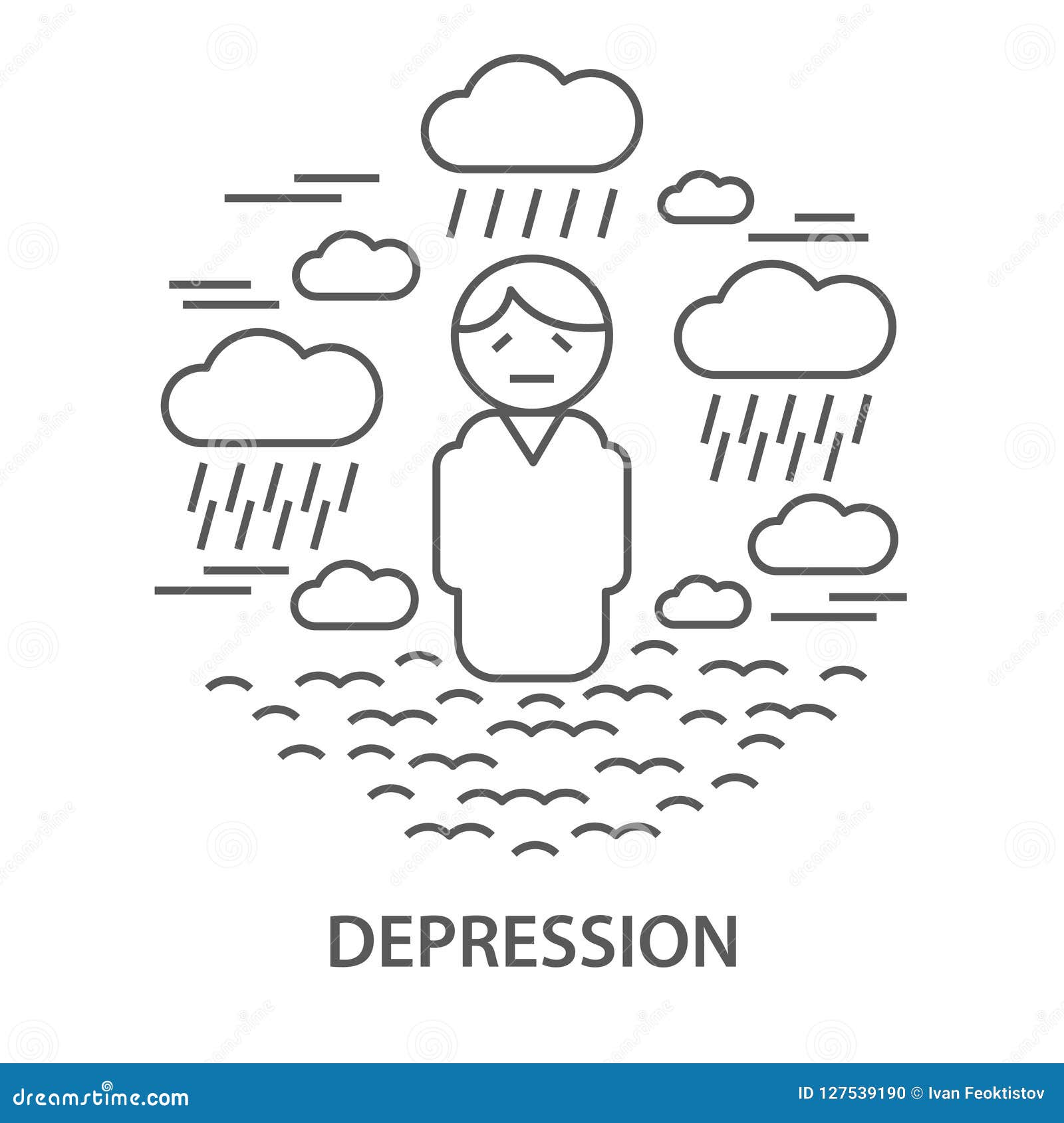 Banners for depression stock vector. Illustration of cloud - 127539190