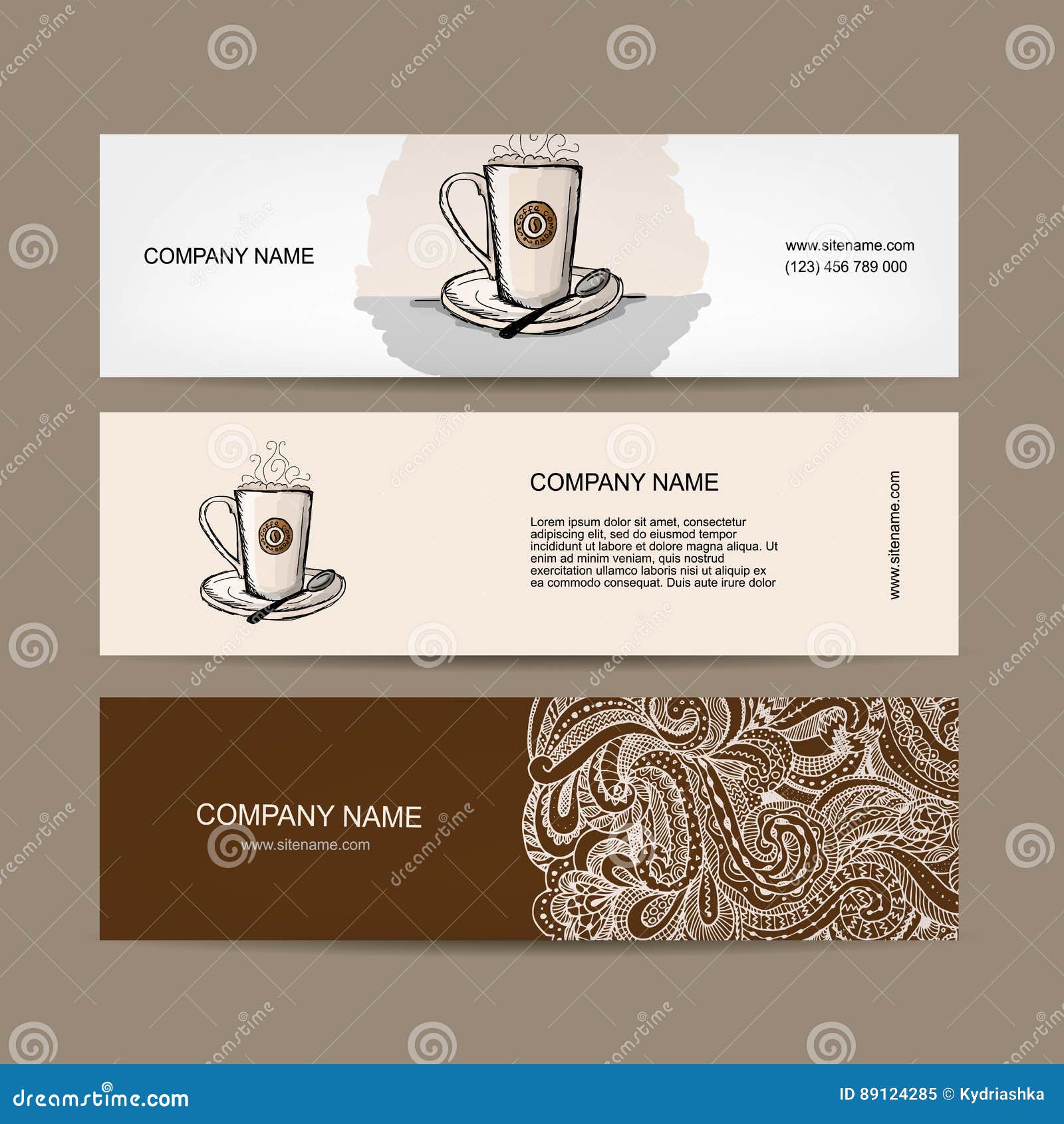 Banners Design with Coffee Cup Stock Vector - Illustration of ...