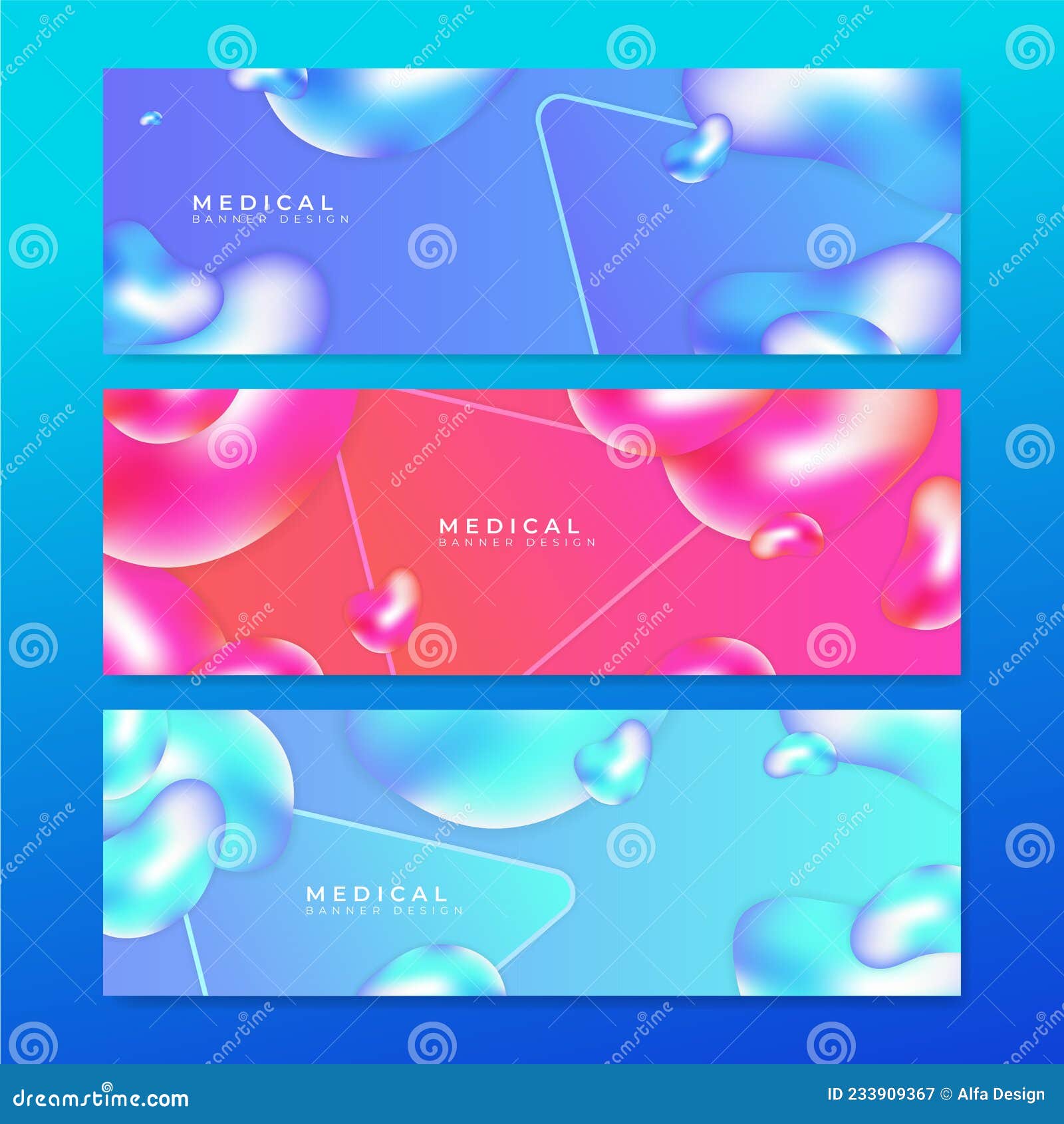 Banners Design Template and Headers for Site with Molecular Structures ...
