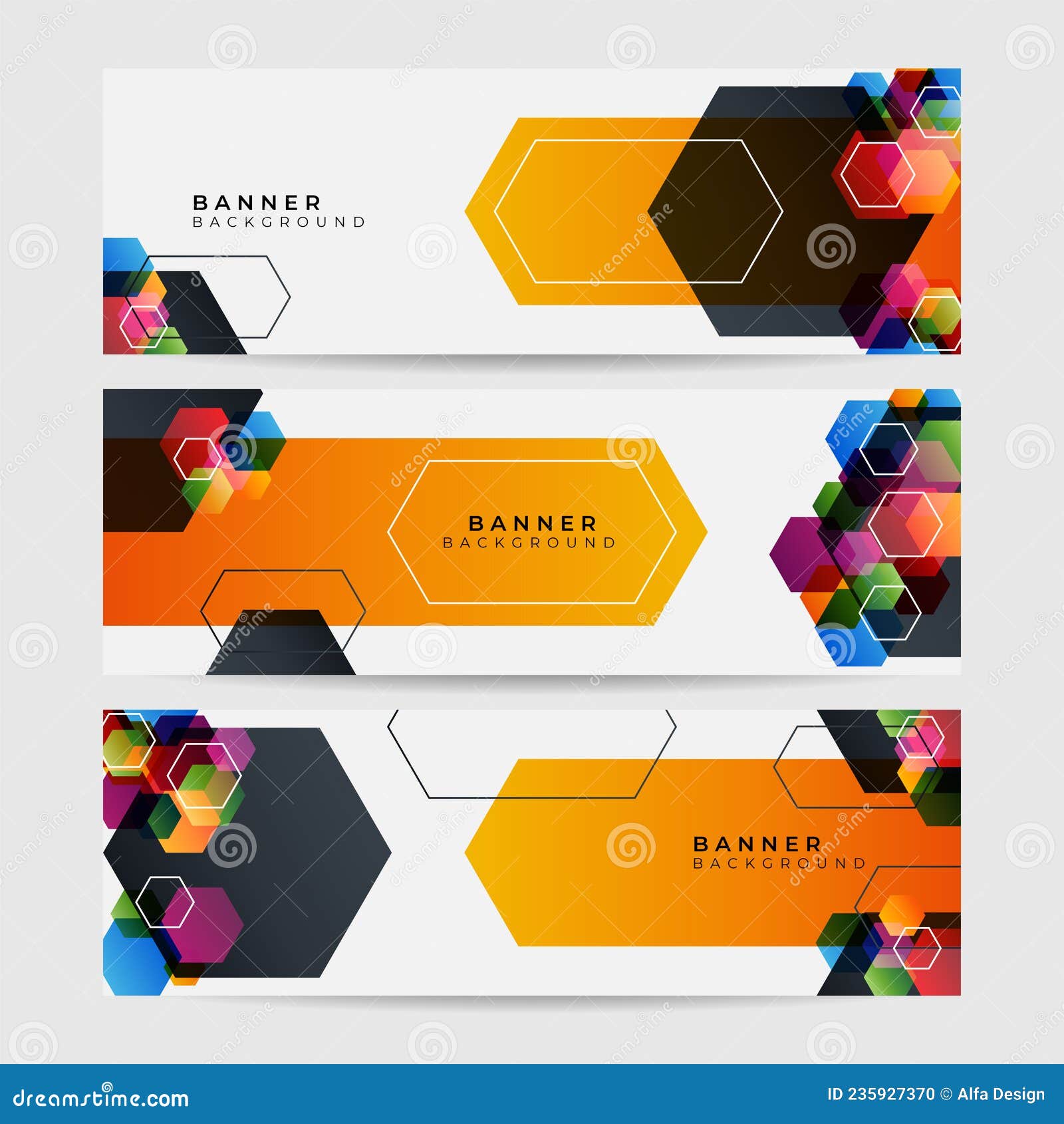 Banners Design Template and Headers for Site with Molecular Structures ...