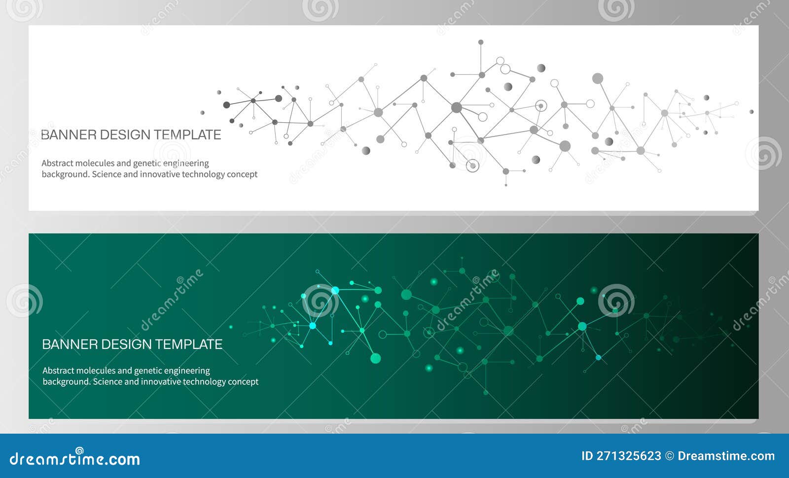Banners Design Template with Molecular Structures and Neural Network ...