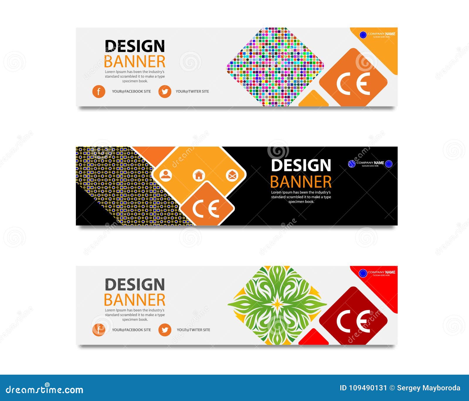 Banners of different types stock illustration. Illustration of design ...