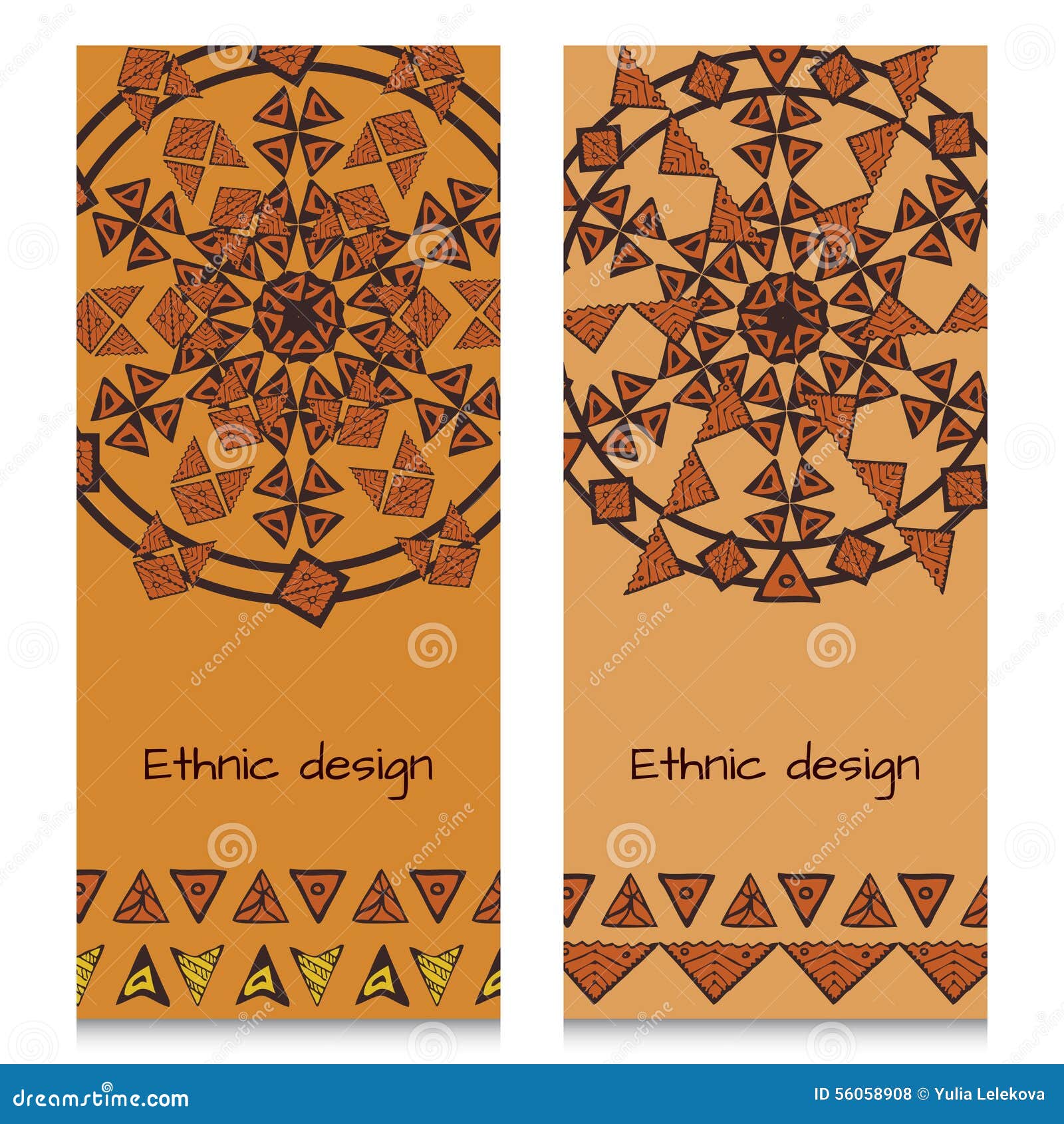 Banners with ethnic design stock vector. Illustration of element - 56058908