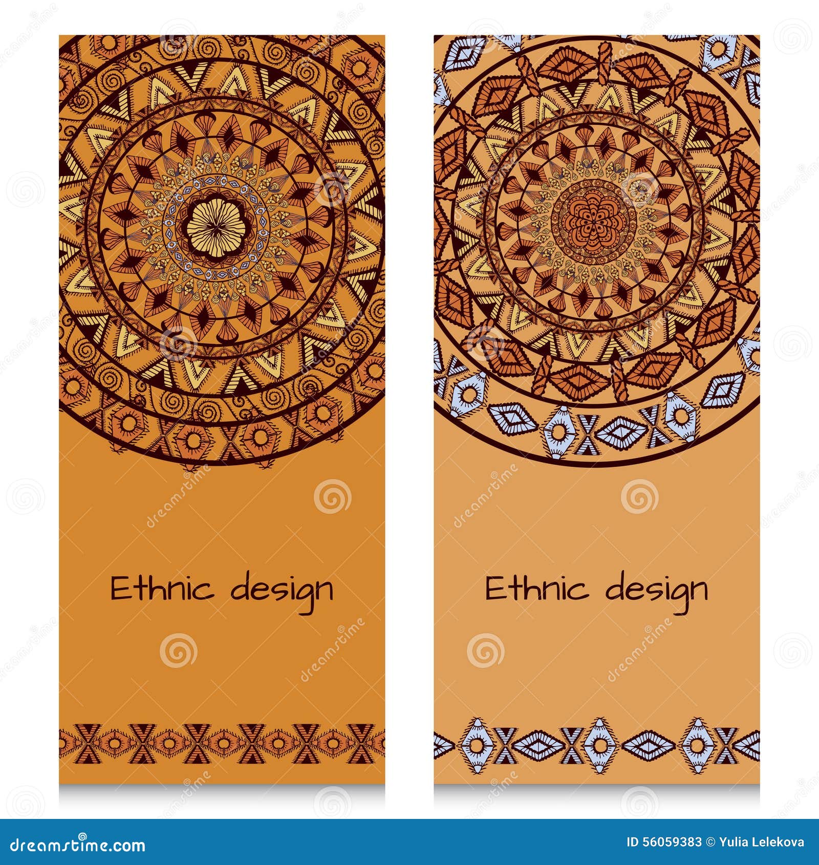 Banners with ethnic design stock vector. Illustration of romantic ...