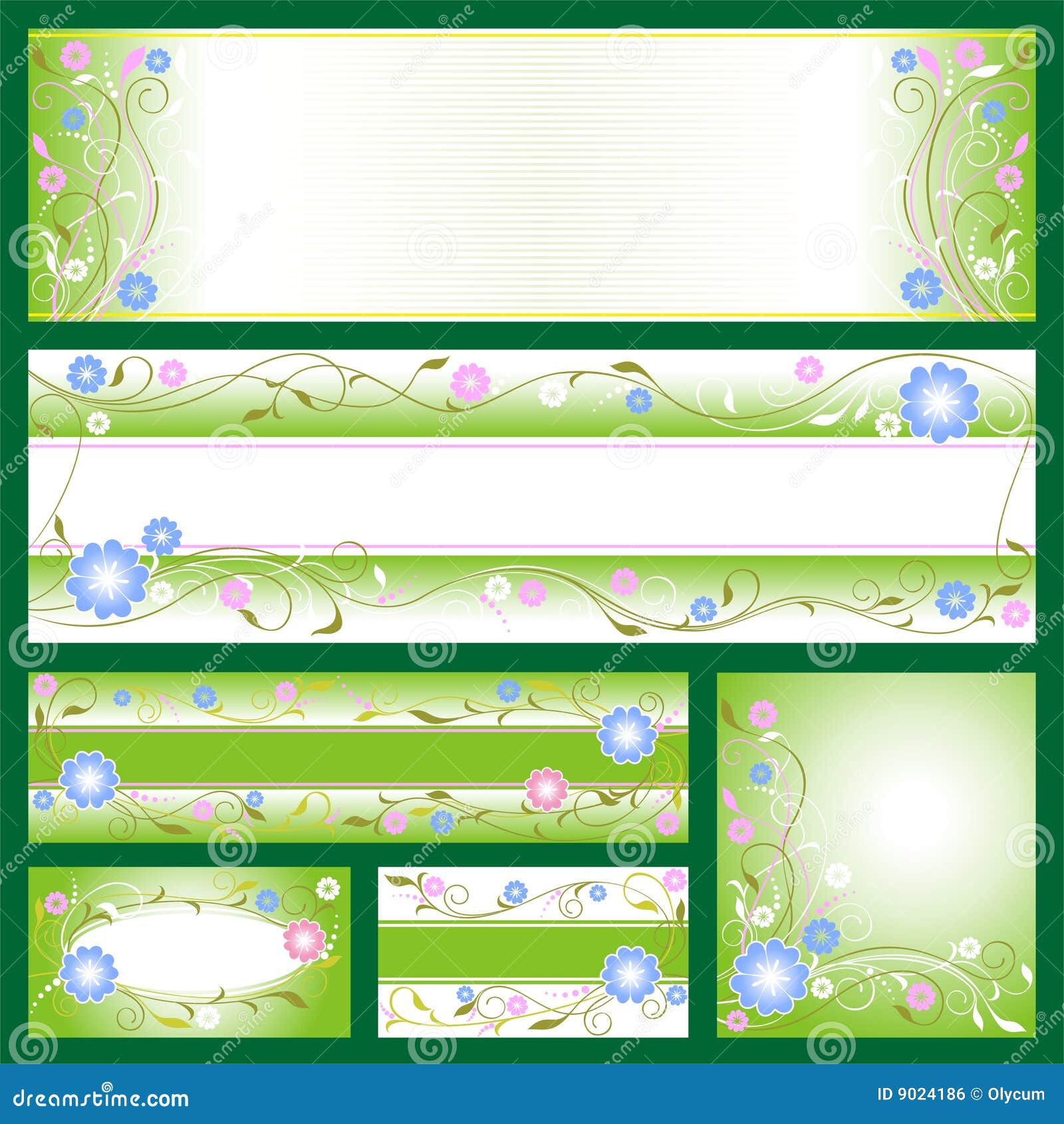 Banners with Flower Patterns Stock Vector - Illustration of geometry ...