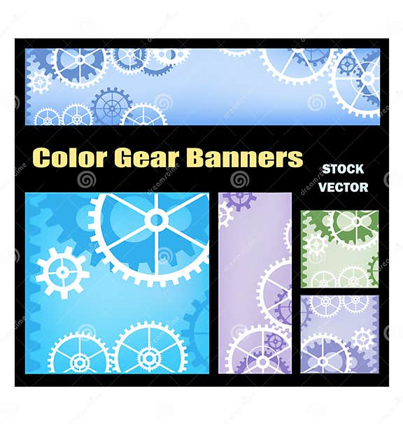 Banners with gears stock vector. Illustration of dynamics - 22184365