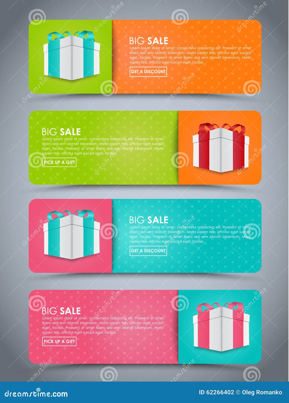 Banners with Gift Box stock vector. Illustration of present - 62266402