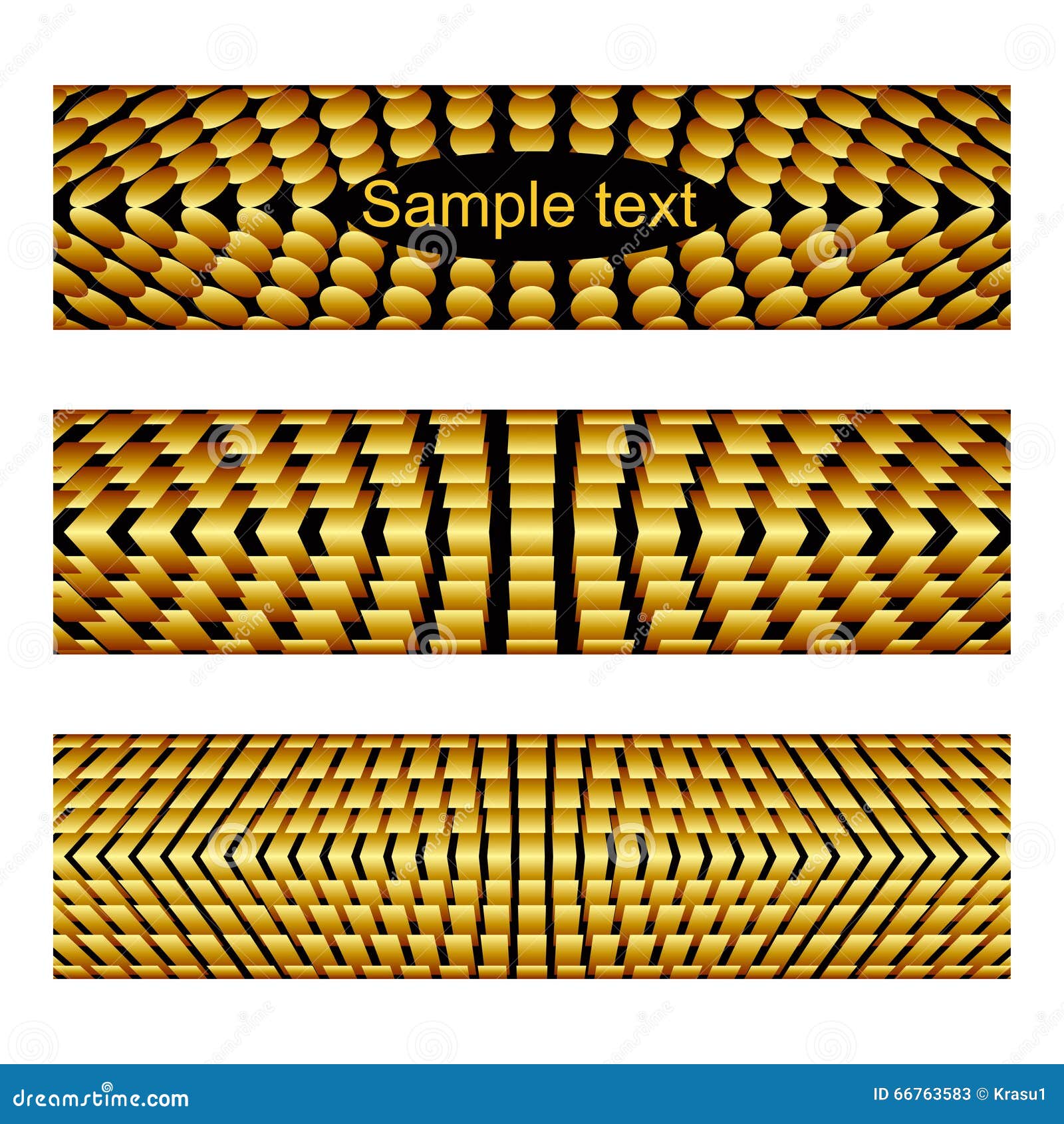 Banners with Gold Metallic Elements. Stock Vector - Illustration of ...