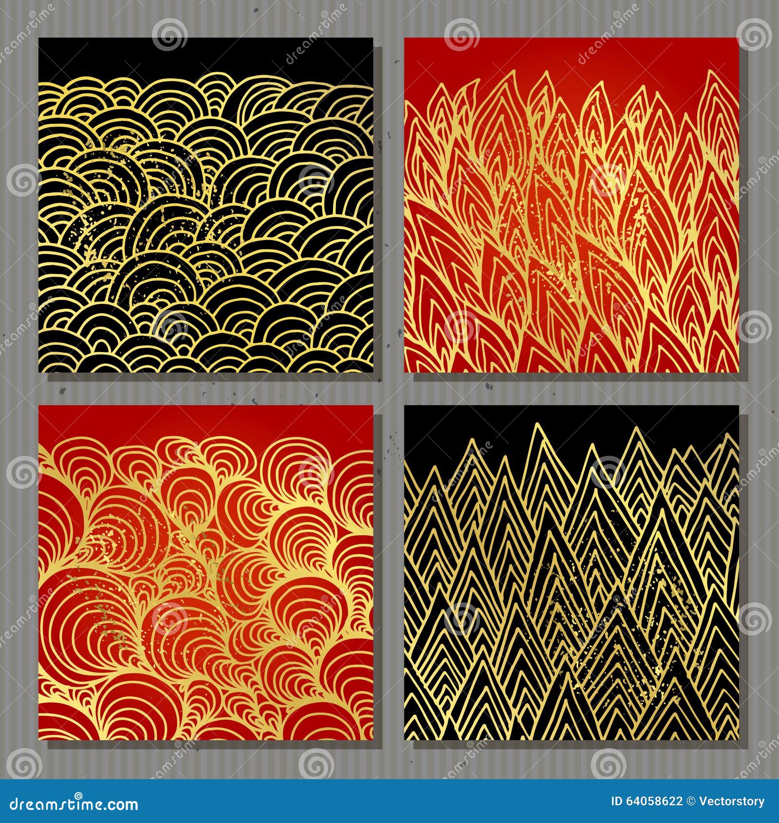 Banners with Golden Pattern Stock Vector - Illustration of beautiful ...