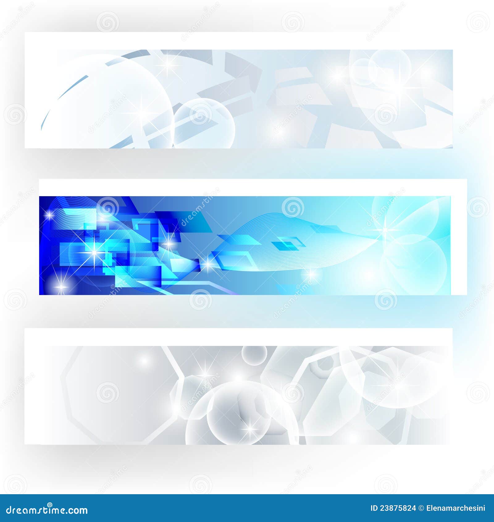 Banners in Grey and Blue Colors Stock Vector - Illustration of colorful ...