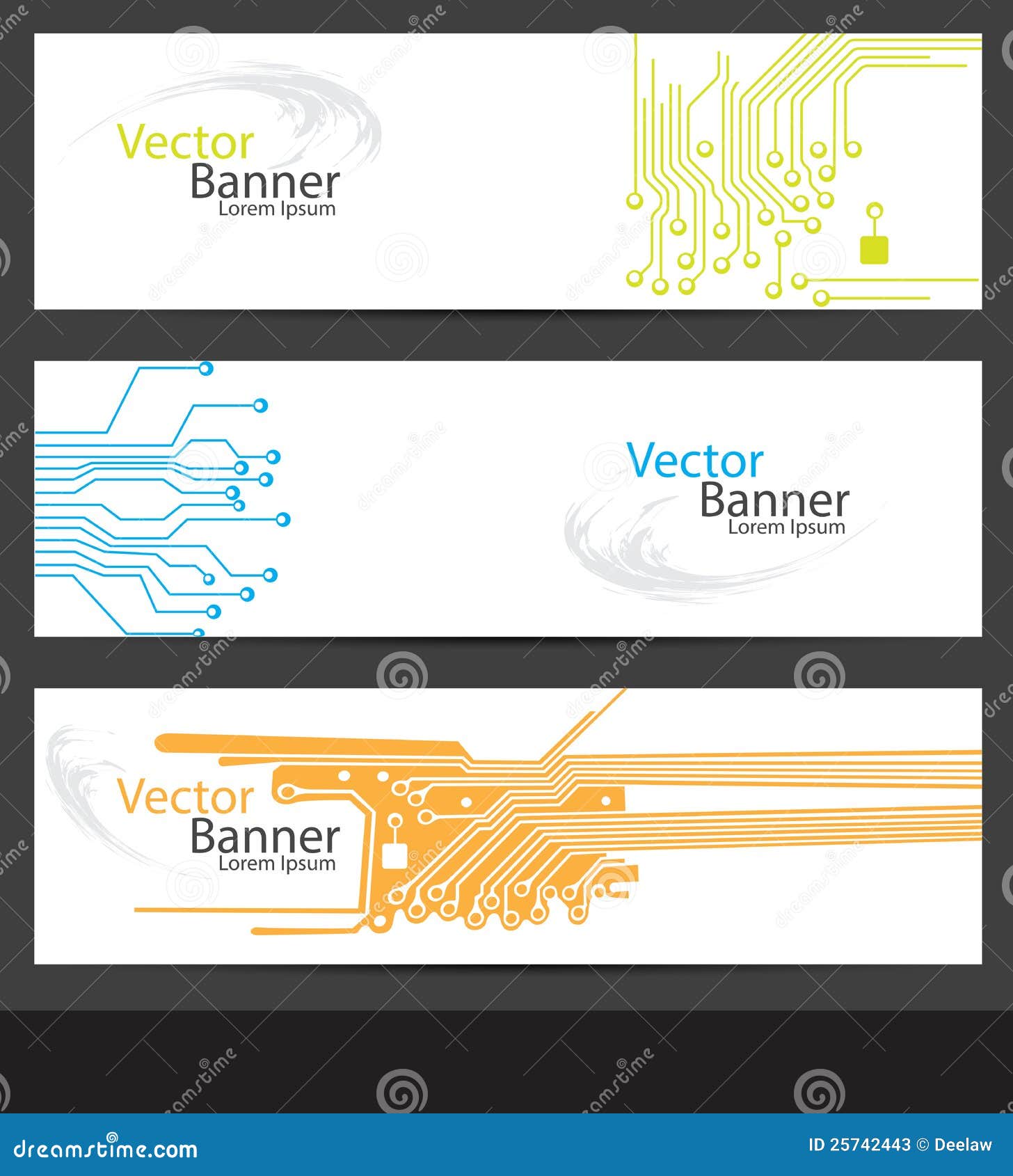 Banners Having Circuit Designs Stock Vector - Illustration of banner ...
