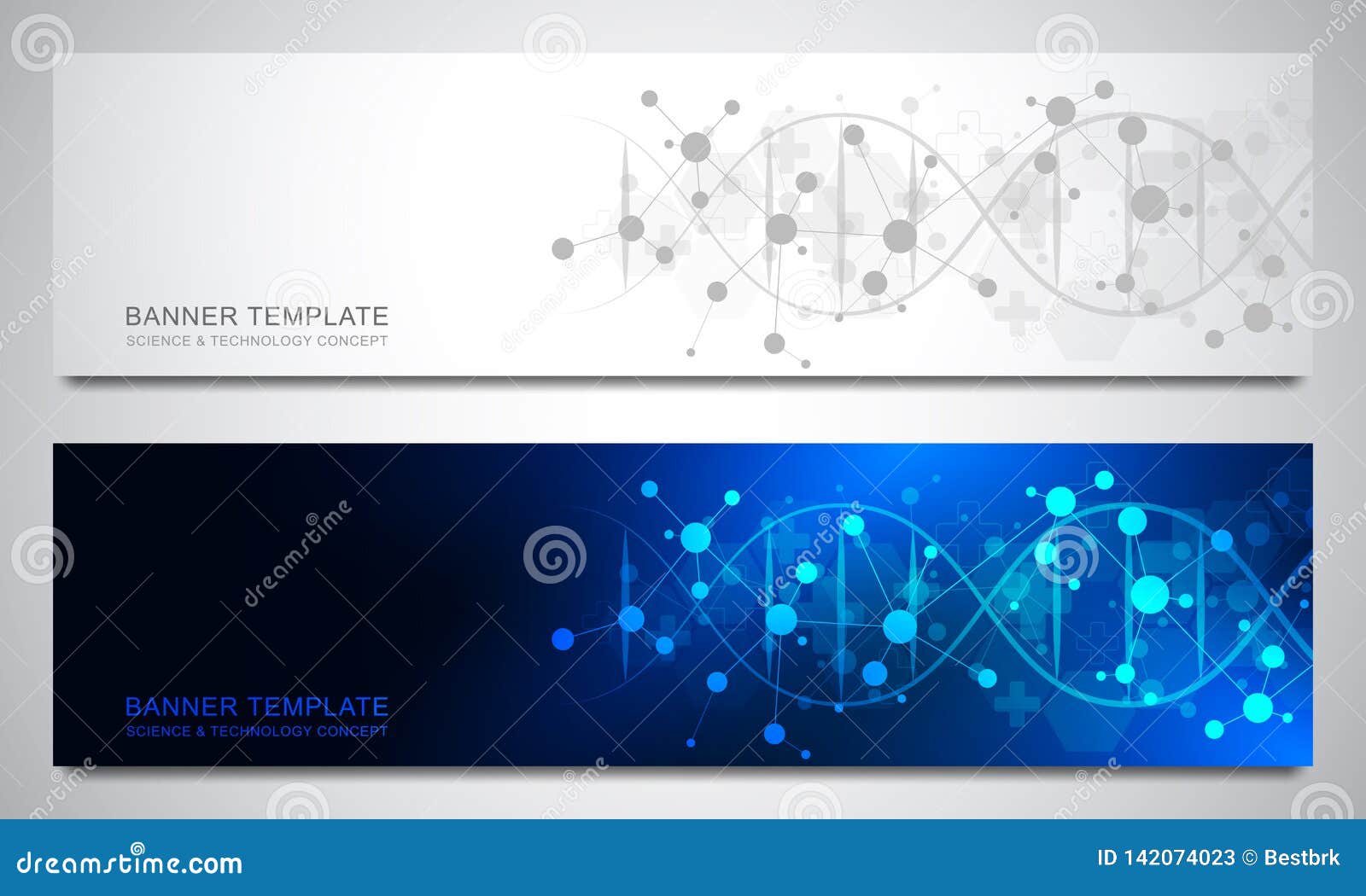 Banners and Headers for Site with DNA Strand and Molecular Structure ...