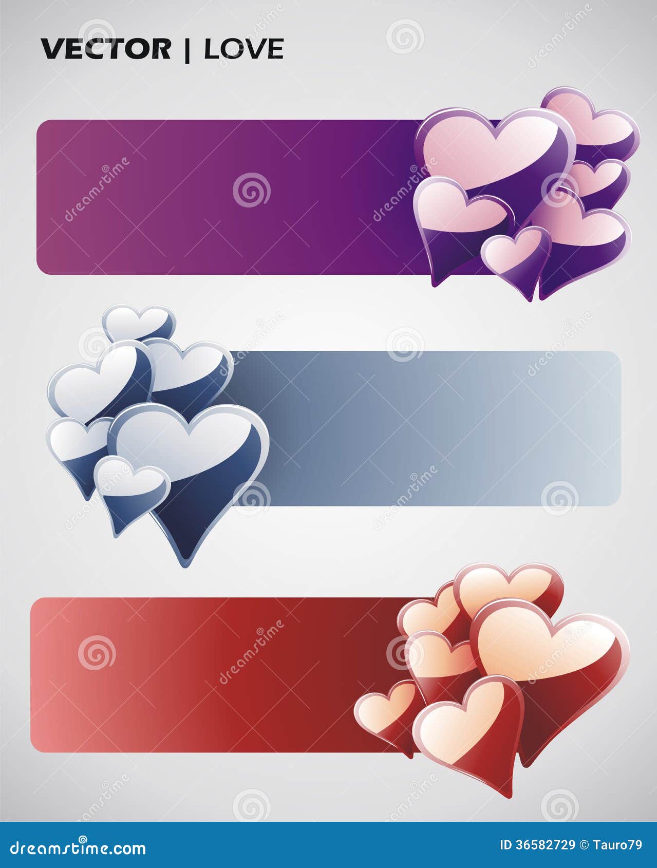 Banners of hearts stock vector. Illustration of shining - 36582729