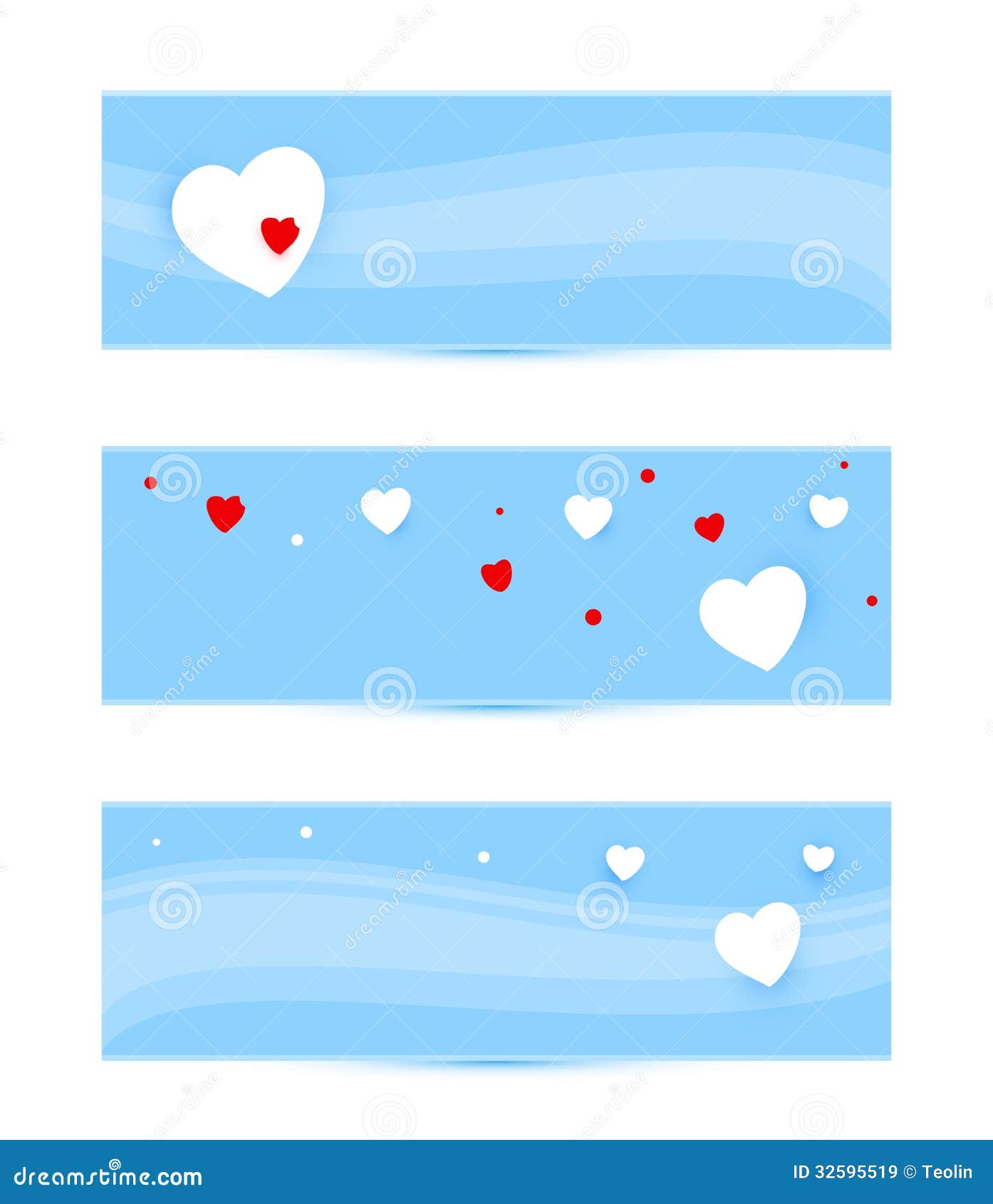 Banners with hearts stock illustration. Illustration of emblem - 32595519