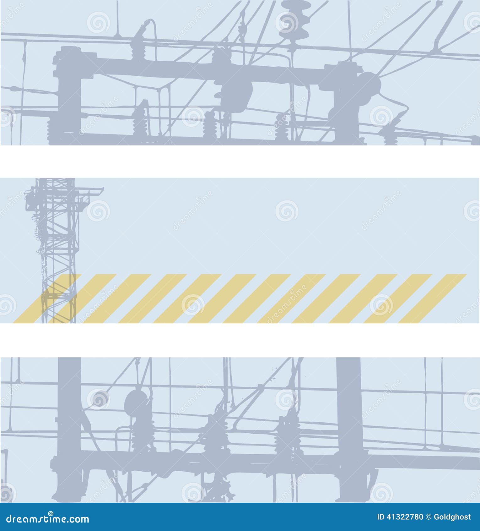 Banners with High Voltage Network Stock Vector - Illustration of energy ...