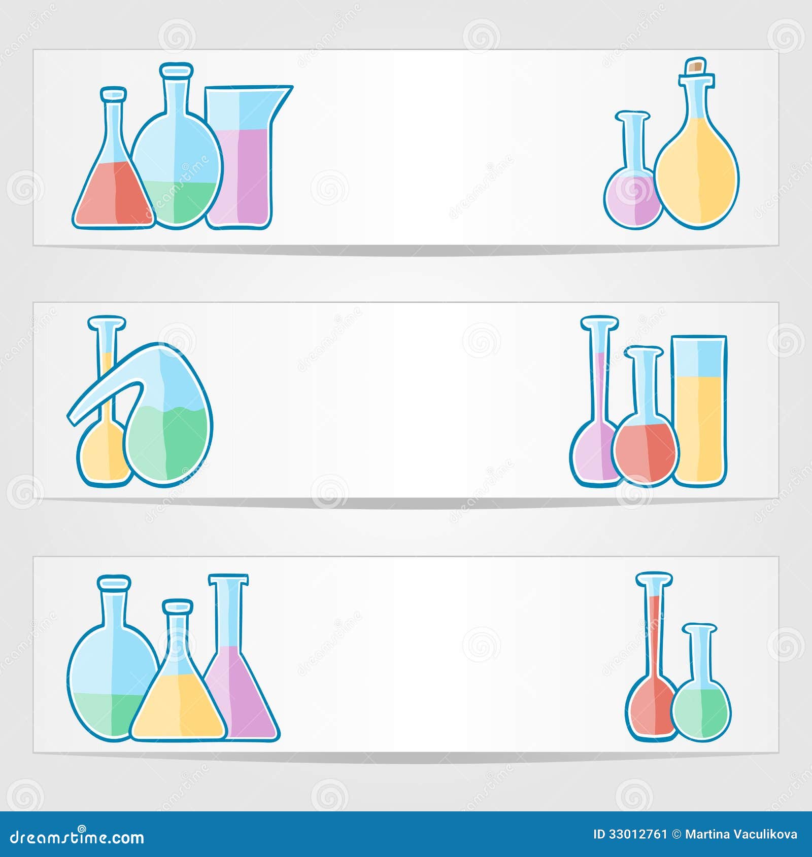 Banners with Laboratory Test Tubes Stock Illustration - Illustration of ...