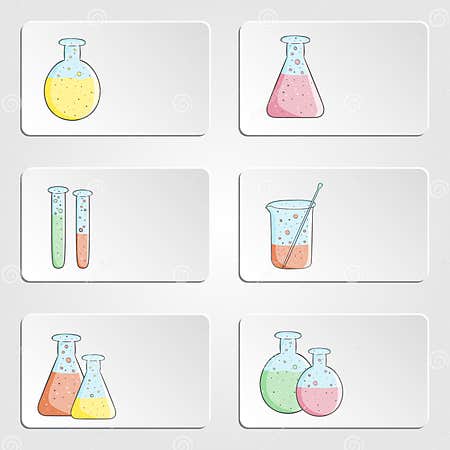 Banners with Laboratory Test Tubes Stock Illustration - Illustration of ...