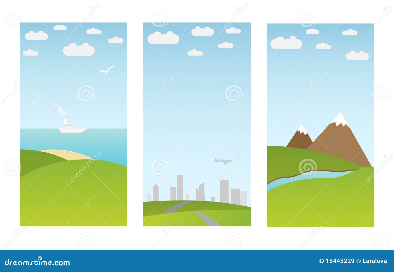 Banners with landscape stock vector. Illustration of grass - 18443229