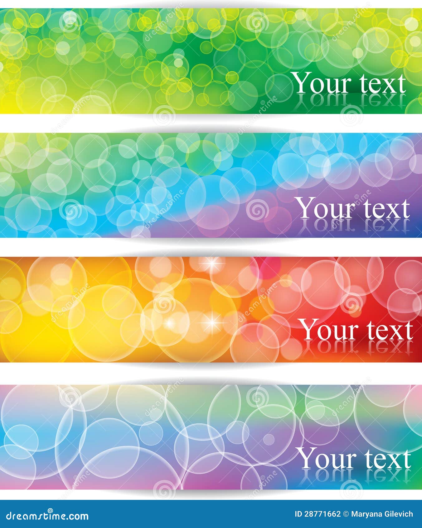 Banners with light bokeh stock vector. Illustration of bright - 28771662