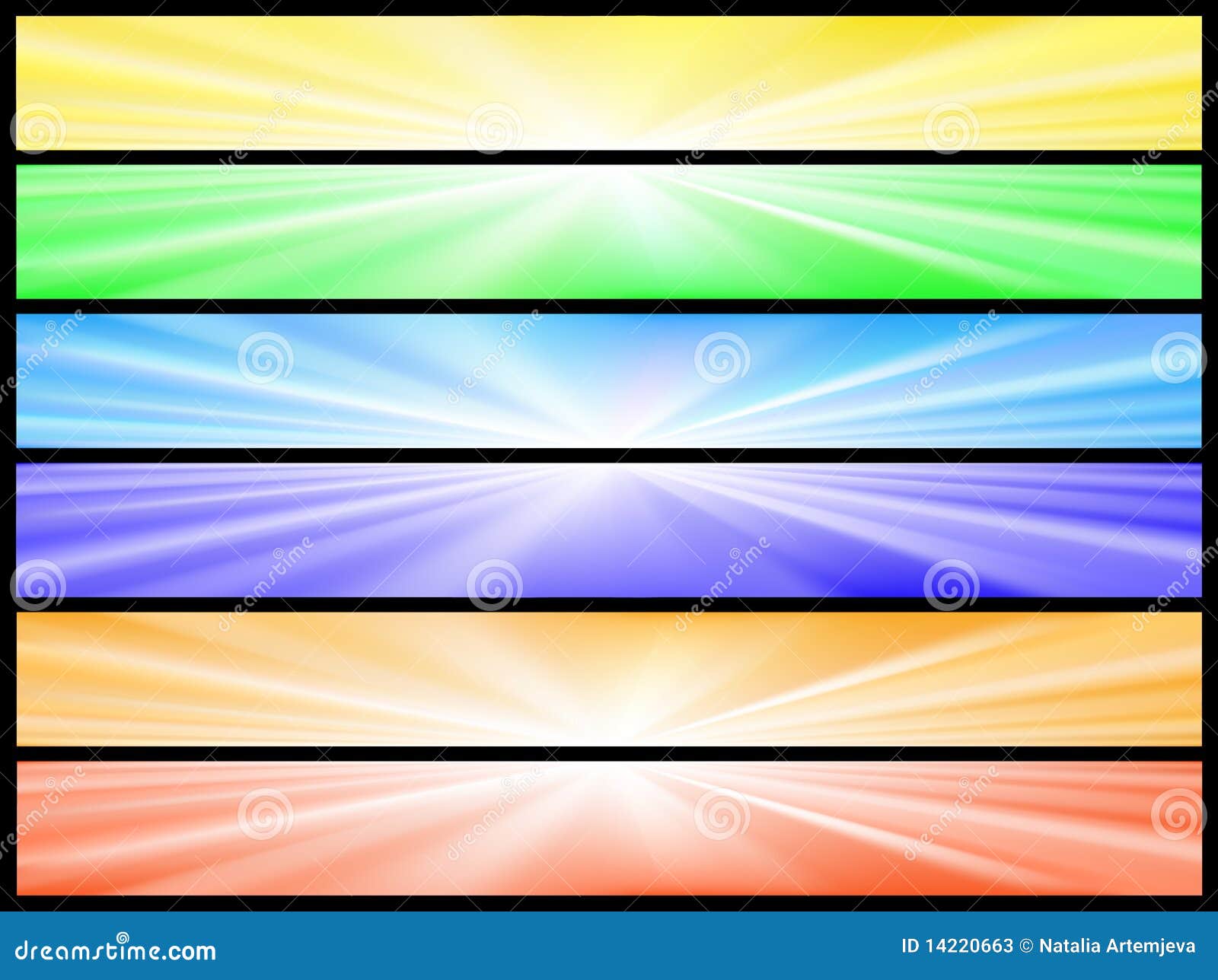Banners with lightrays stock vector. Illustration of color - 14220663