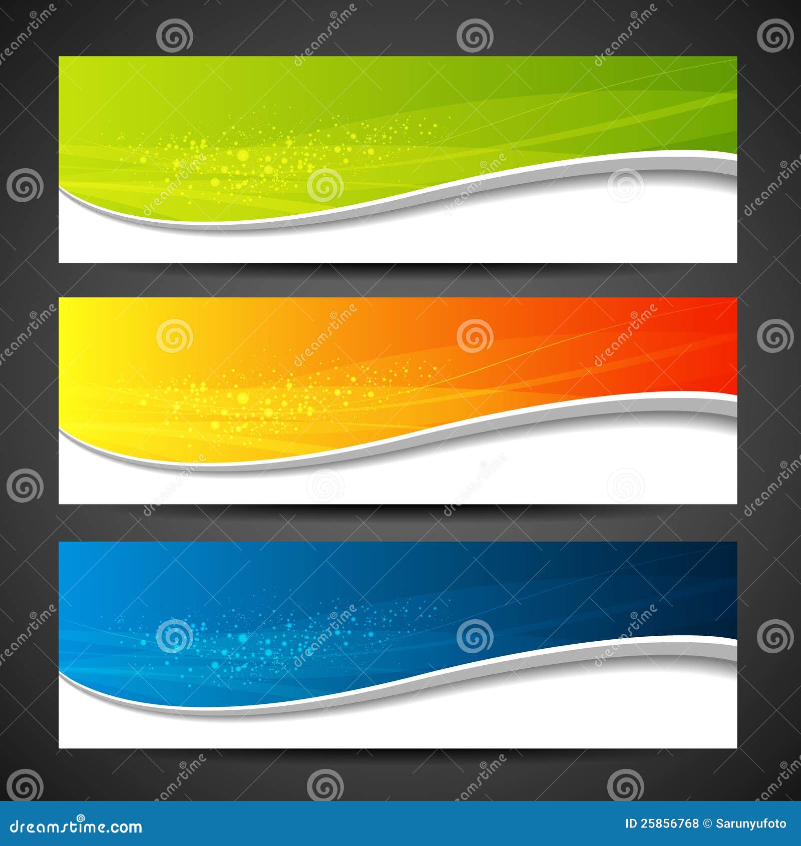 Banners Modern Wave Design Set Stock Vector - Illustration of shape ...