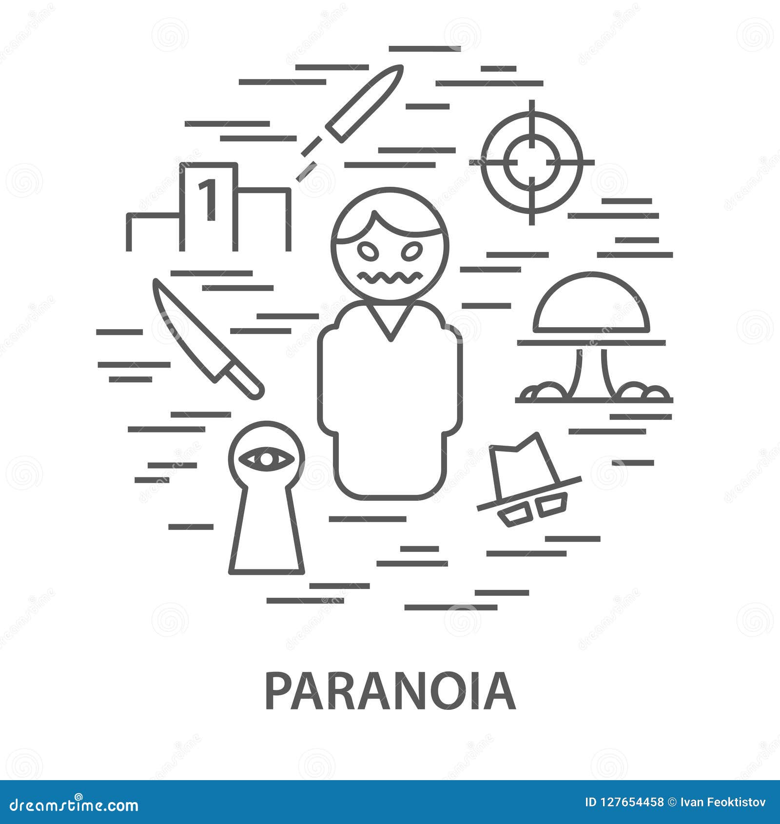 Banners for paranoia stock vector. Illustration of human - 127654458