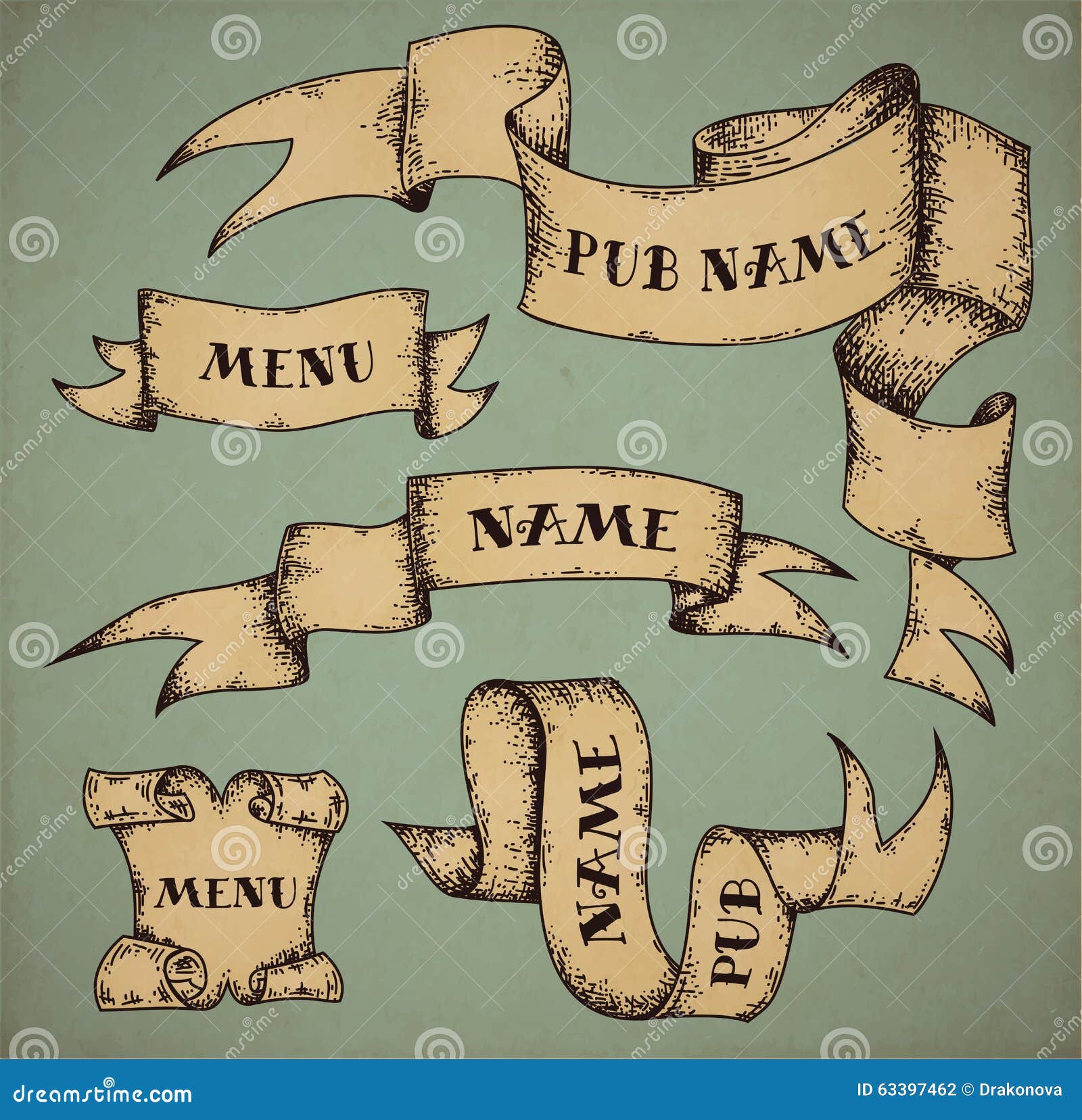 Banners of parchment stock vector. Illustration of decoration - 63397462